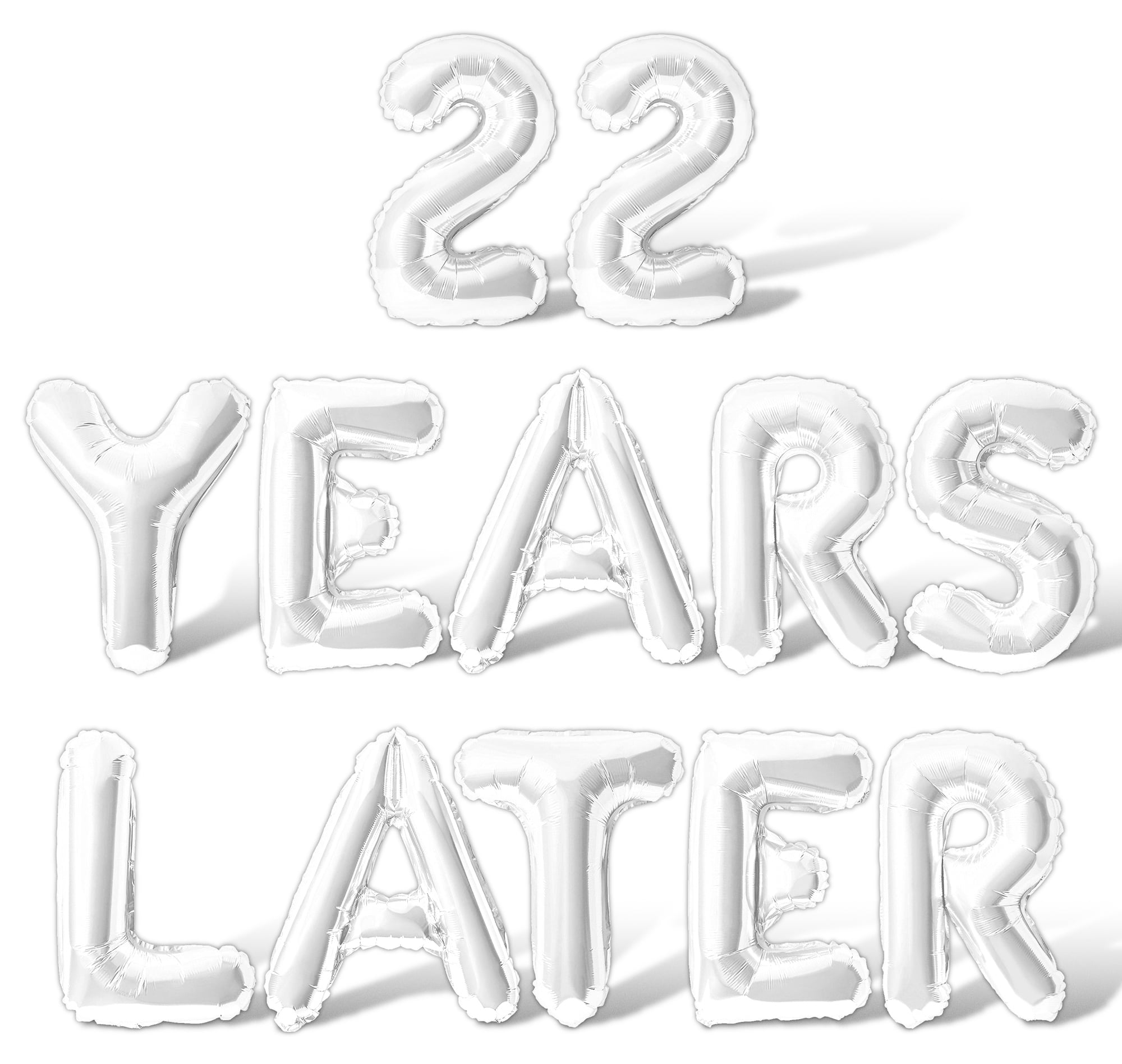 Letter Balloons - 22 YEARS LATER 16" Inch Alphabet Letters Foil Mylar ...