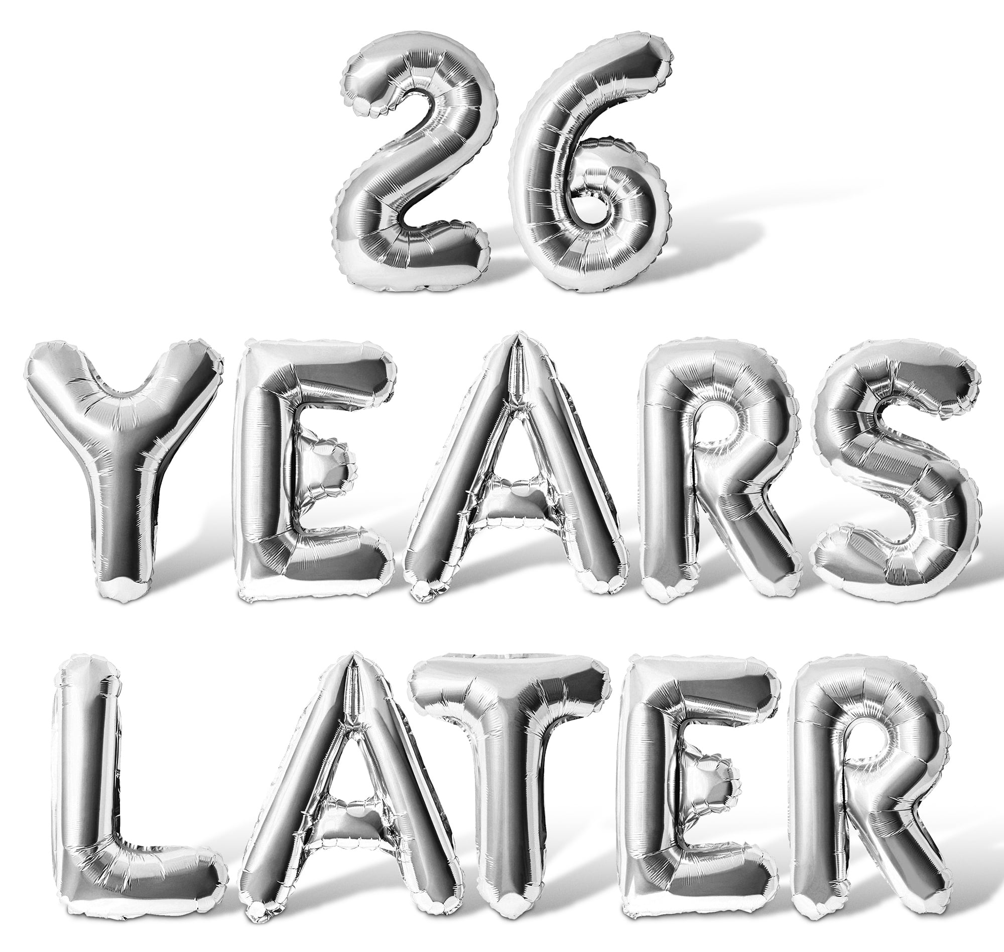 Letter Balloons - 26 YEARS LATER 16" Inch Alphabet Letters Foil Mylar ...