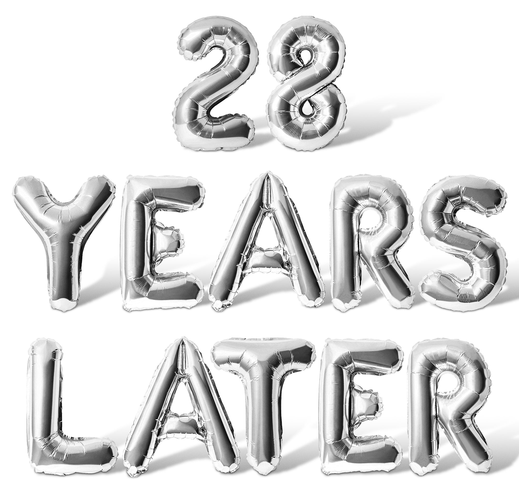 Letter Balloons - 28 YEARS LATER 16" Inch Alphabet Letters Foil Mylar ...