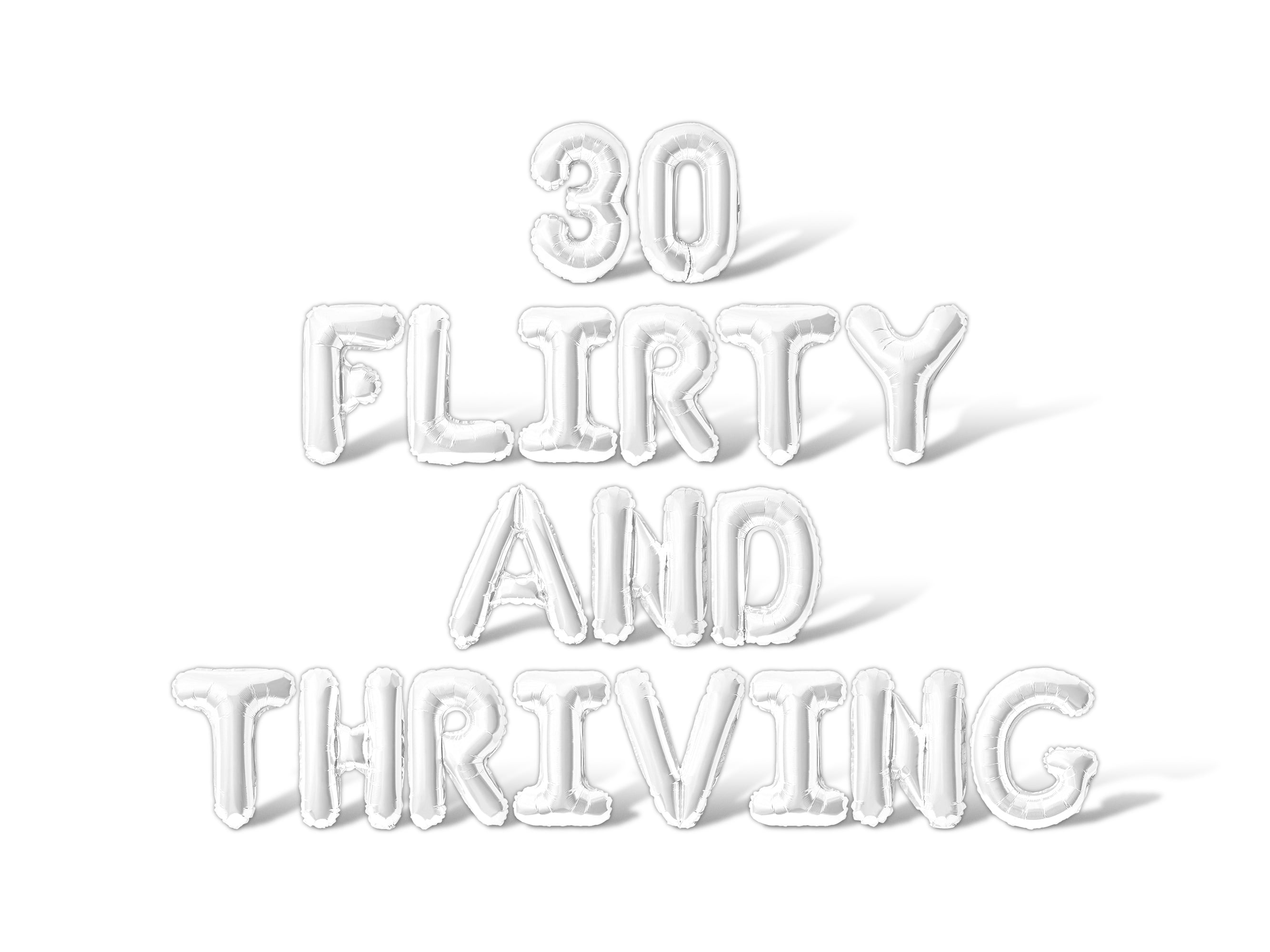 Letter Balloons - 30 FLIRTY AND THRIVING 16" Inch Alphabet Letters Foil ...