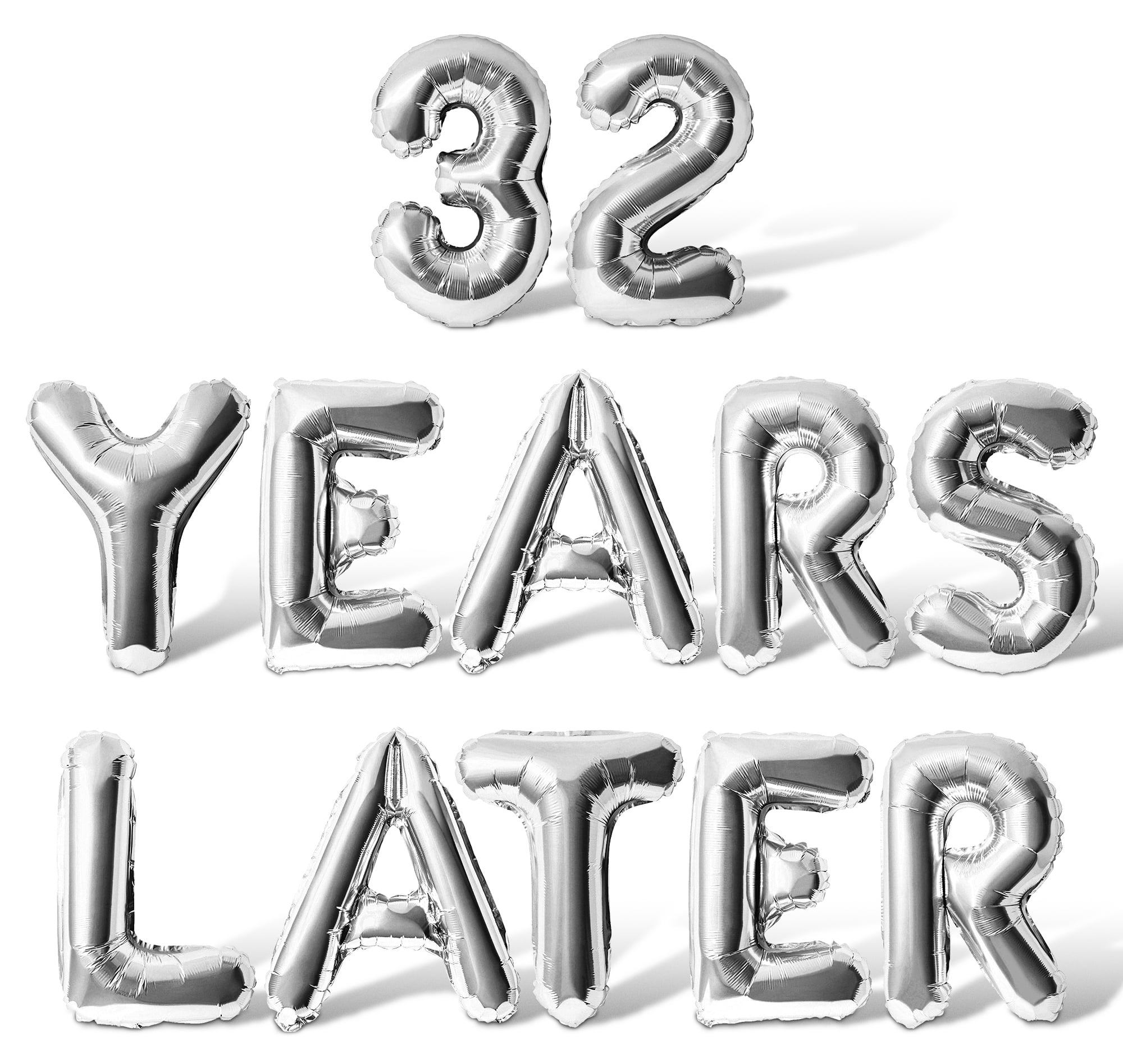 Letter Balloons - 32 YEARS LATER 16" Inch Alphabet Letters Foil Mylar ...