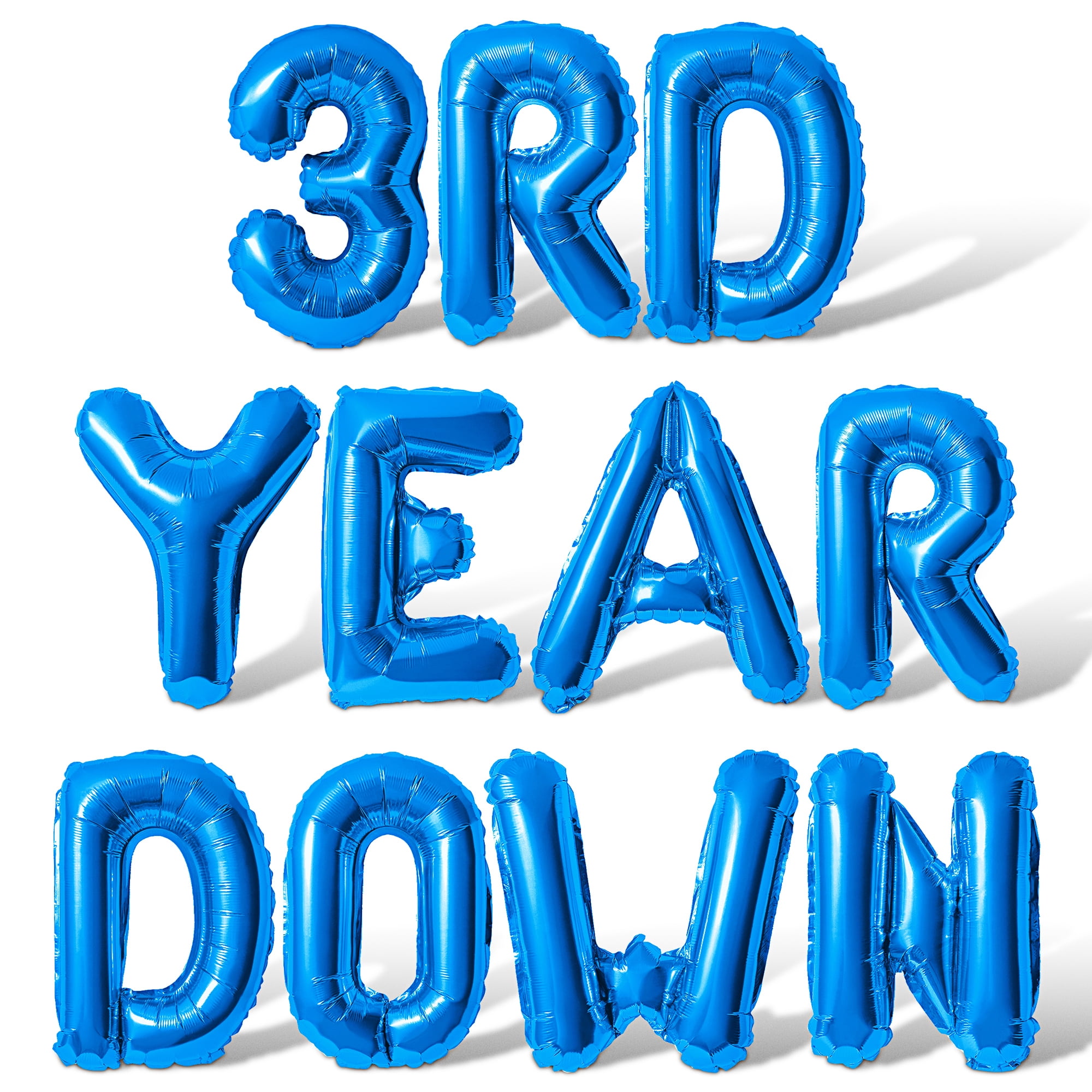 Letter Balloons - 3RD YEAR DOWN 16" Inch Alphabet Letters Foil Mylar ...