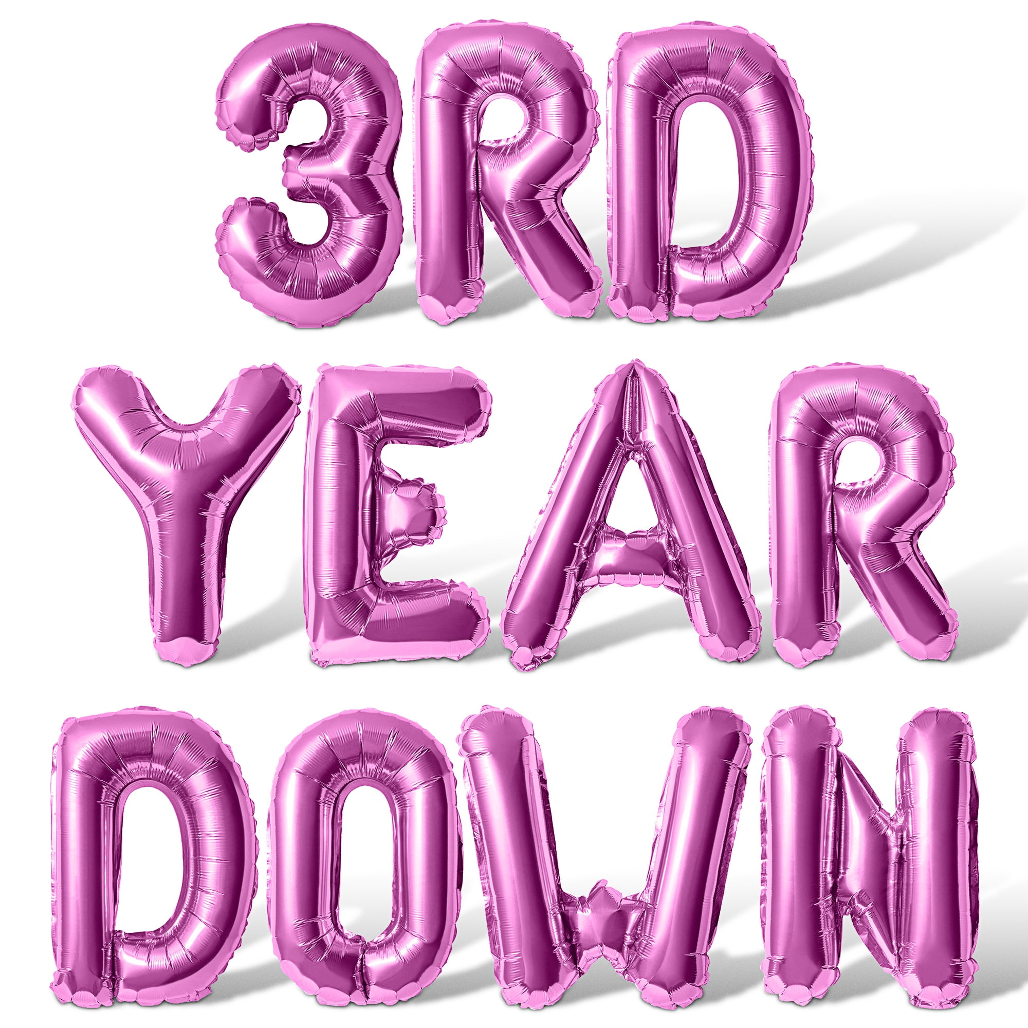 Letter Balloons - 3RD YEAR DOWN 16" Inch Alphabet Letters Foil Mylar ...