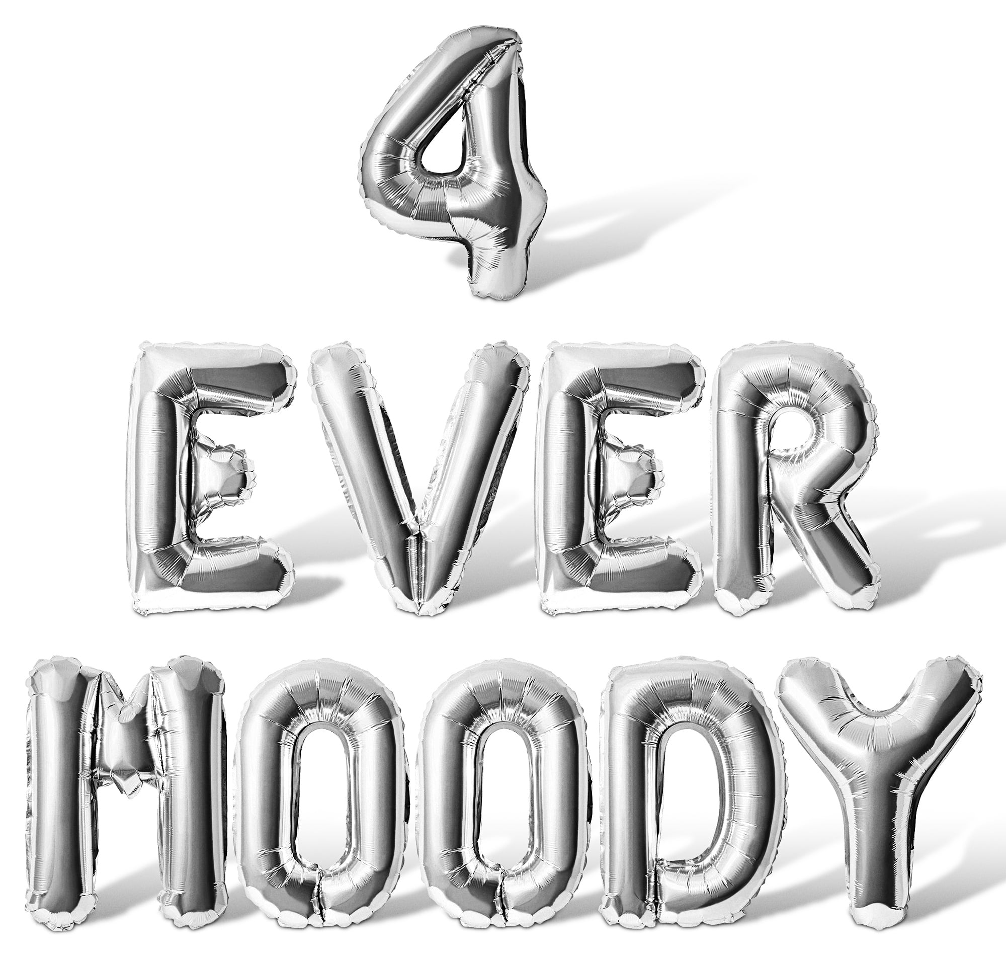 Letter Balloons - 4 EVER MOODY 16" Inch Alphabet Letters Foil Mylar ...