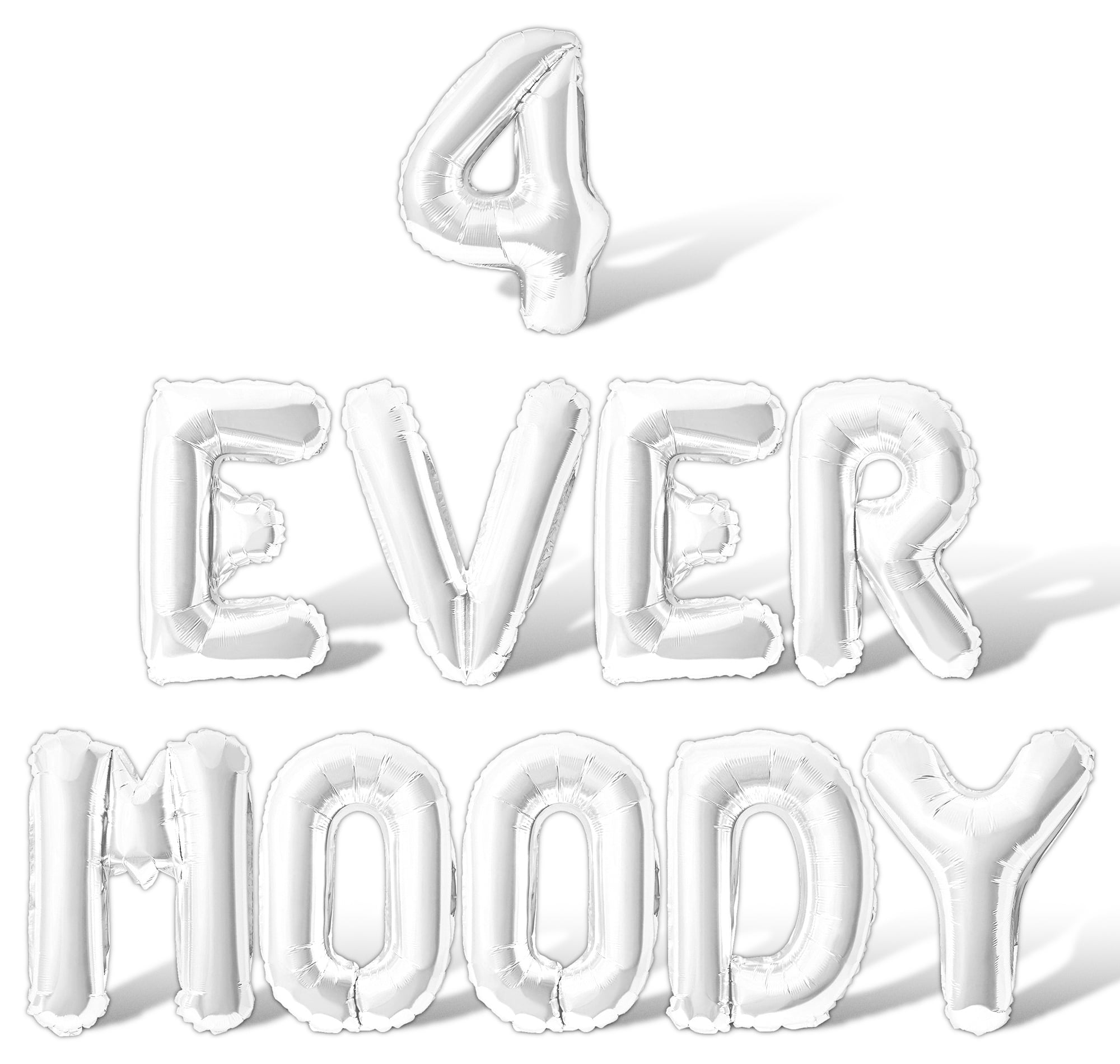 Letter Balloons - 4 EVER MOODY 16" Inch Alphabet Letters Foil Mylar ...