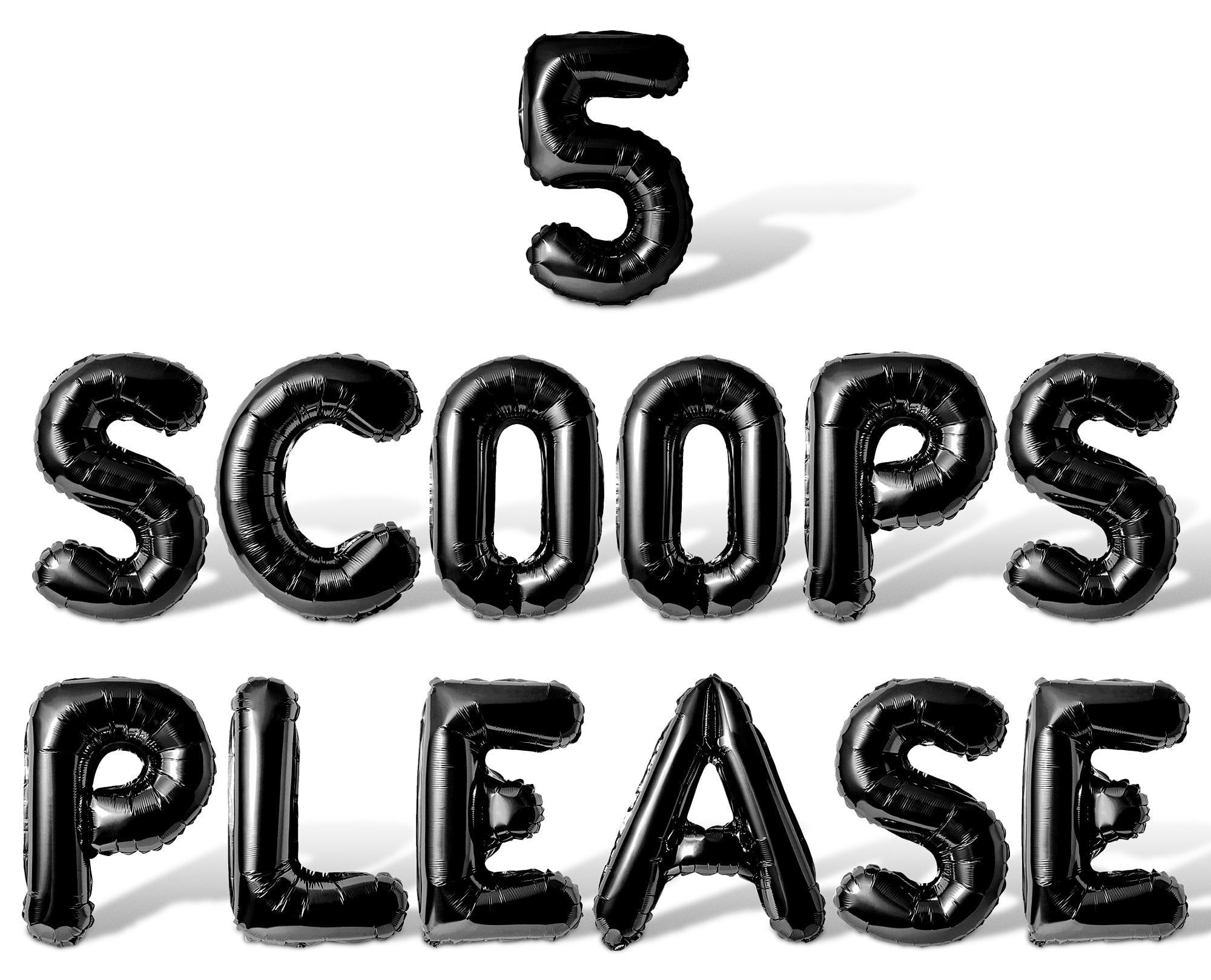Letter Balloons - 5 SCOOPS PLEASE 16" Inch Alphabet Letters Foil Mylar ...