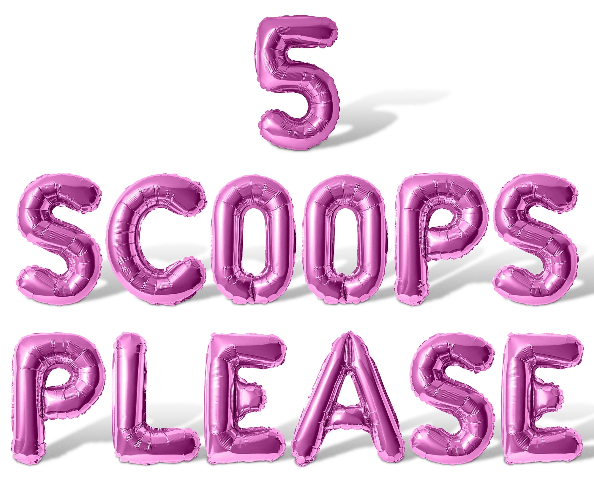 Letter Balloons - 5 SCOOPS PLEASE 16" Inch Alphabet Letters Foil Mylar ...