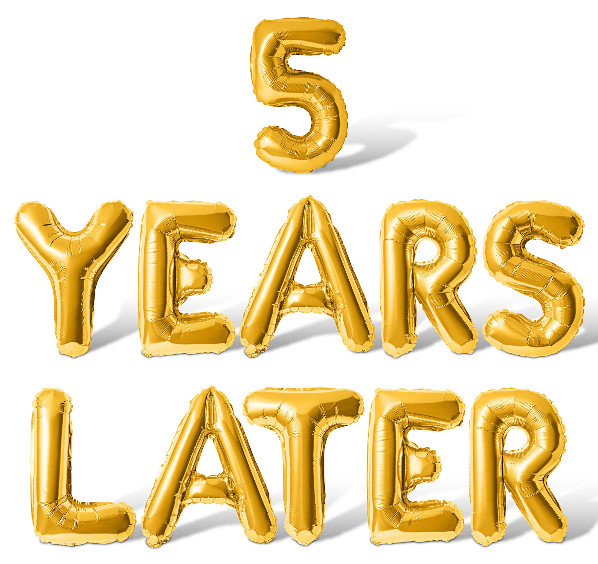 Letter Balloons - 5 YEARS LATER 16" Inch Alphabet Letters Foil Mylar ...