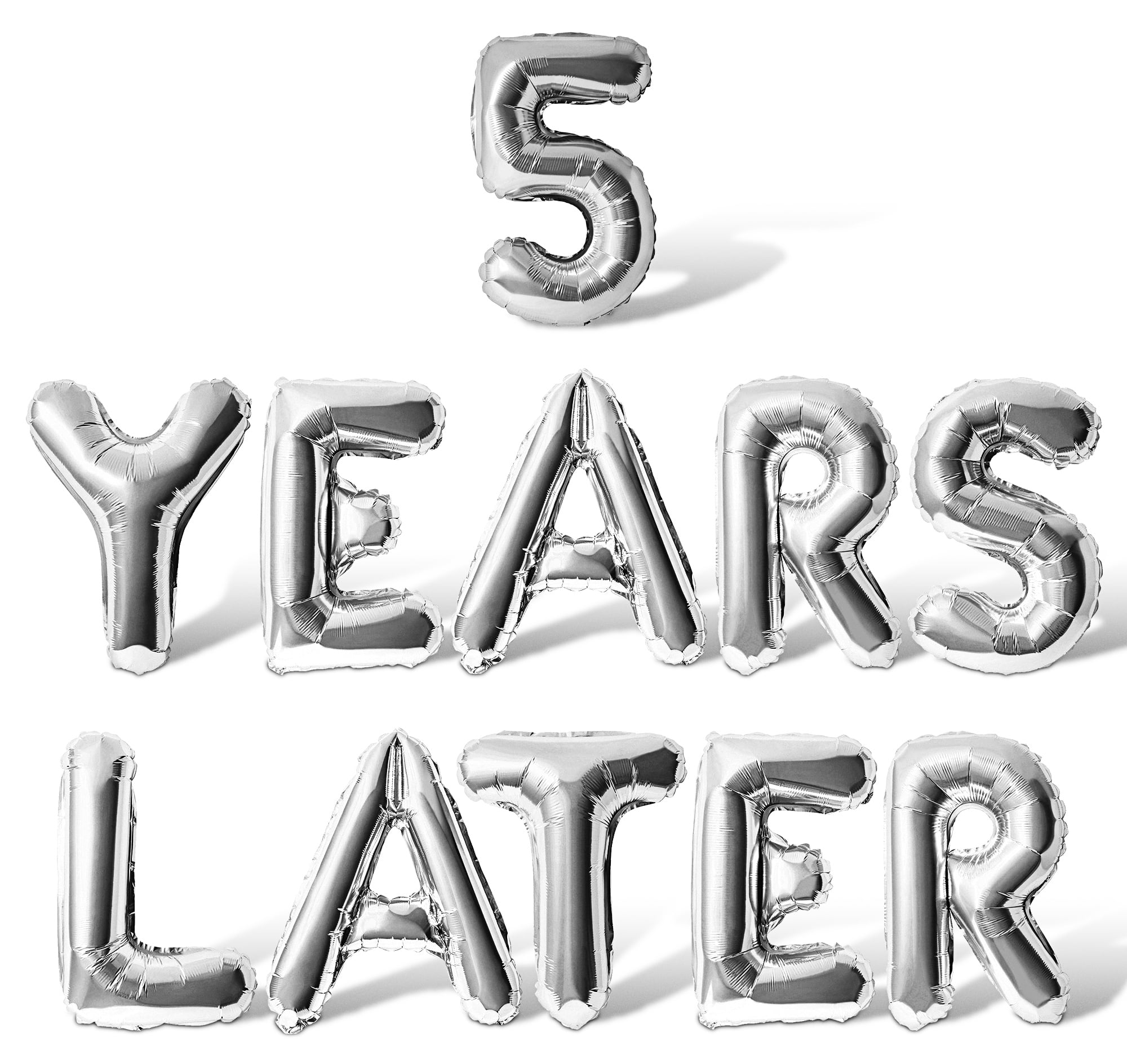 Letter Balloons - 5 YEARS LATER 16" Inch Alphabet Letters Foil Mylar ...