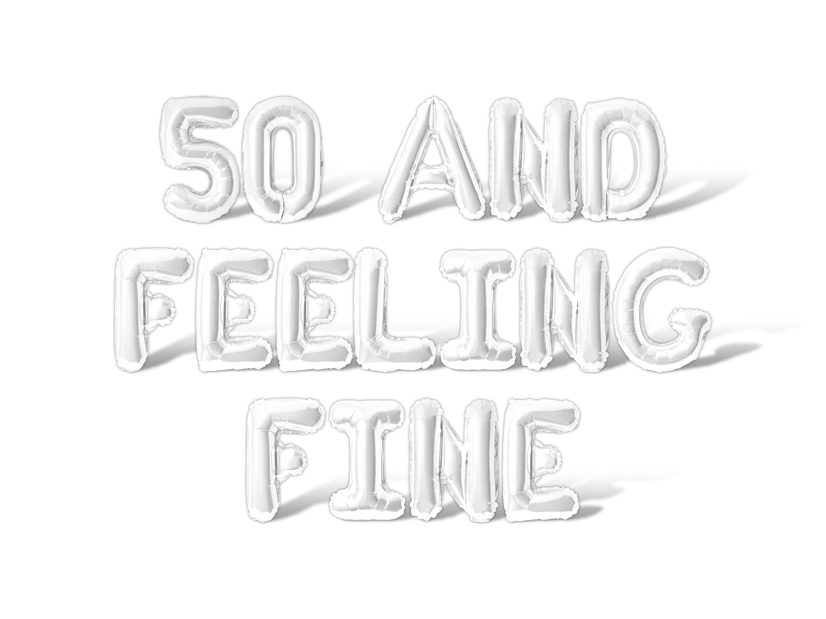 Letter Balloons - 50 AND FEELING FINE 16" Inch Alphabet Letters Foil ...