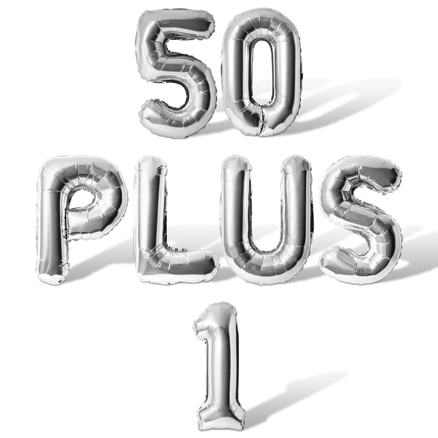 Letter Balloons - 50 PLUS 1 16" Inch Alphabet Letters Foil Mylar ...