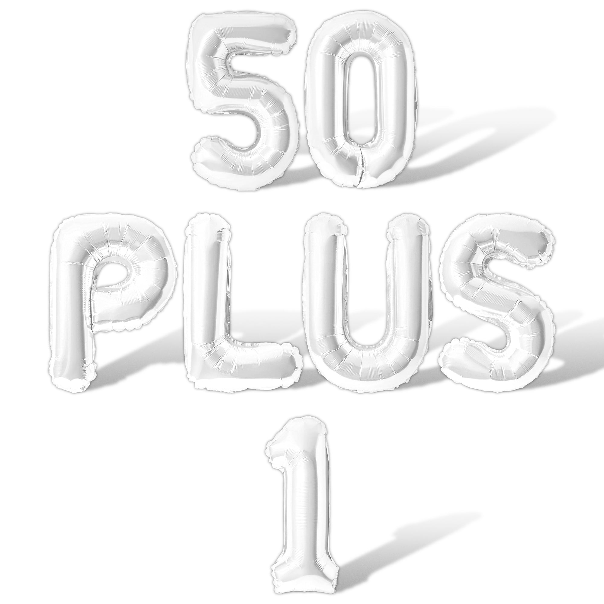 Letter Balloons - 50 PLUS 1 16" Inch Alphabet Letters Foil Mylar ...