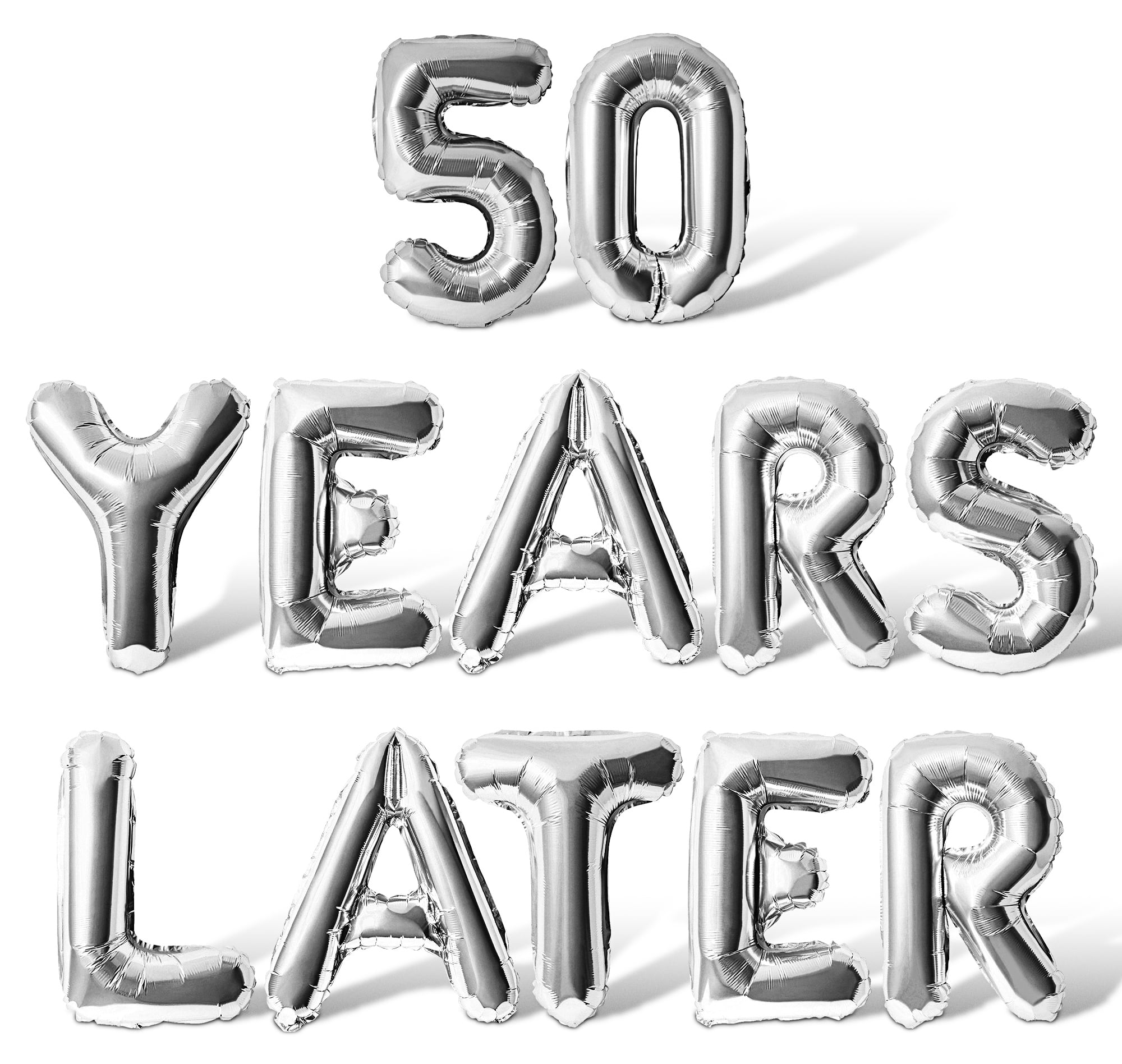 Letter Balloons - 50 YEARS LATER 16" Inch Alphabet Letters Foil Mylar ...