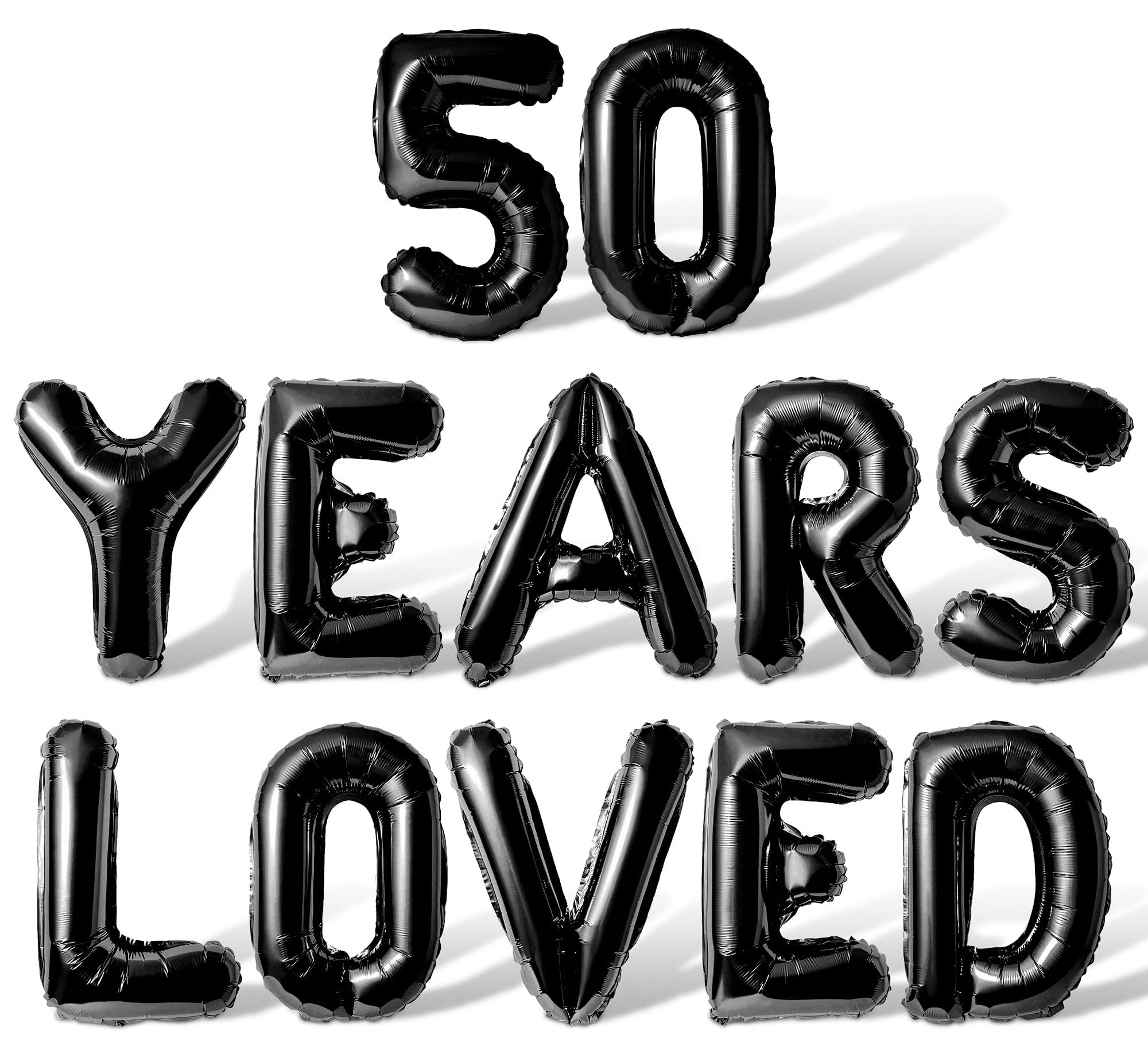 Letter Balloons - 50 YEARS LOVED 16" Inch Alphabet Letters Foil Mylar ...