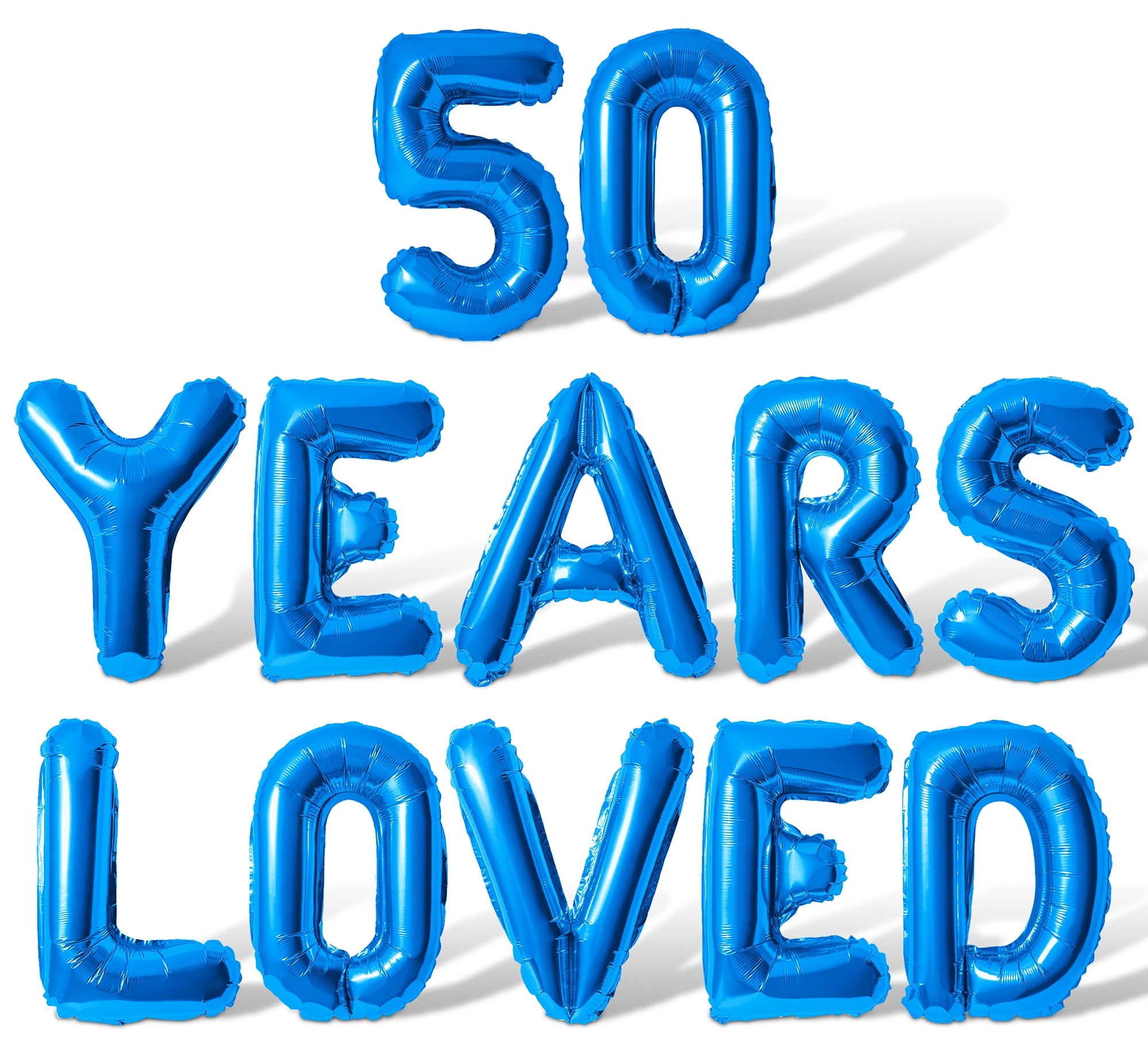 Letter Balloons - 50 YEARS LOVED 16" Inch Alphabet Letters Foil Mylar ...
