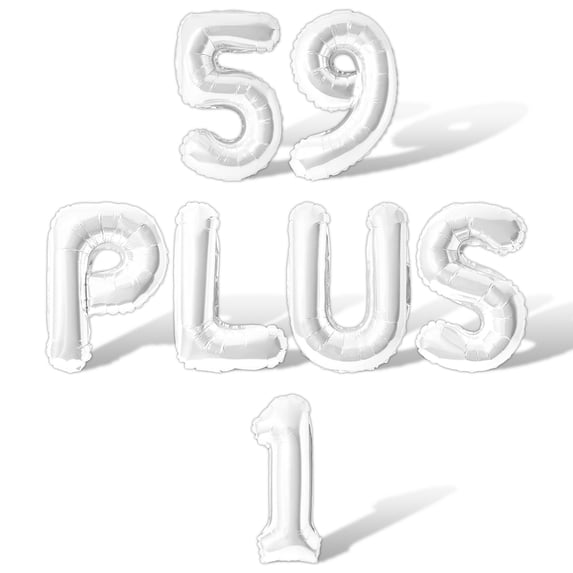 Letter Balloons - 59 PLUS 1 16" Inch Alphabet Letters Foil Mylar ...