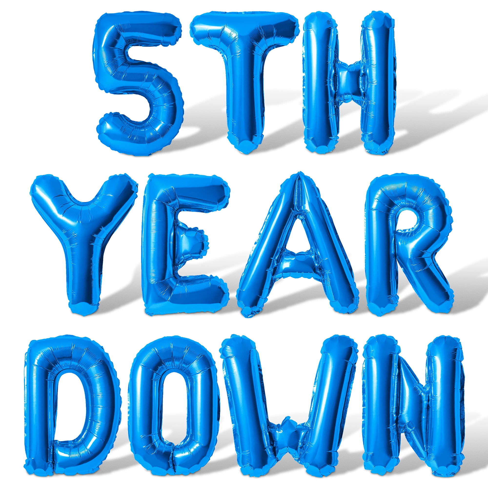 Letter Balloons - 5TH YEAR DOWN 16" Inch Alphabet Letters Foil Mylar ...