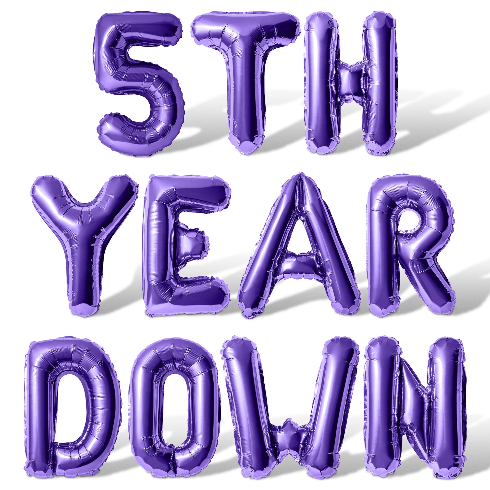 Letter Balloons - 5TH YEAR DOWN 16" Inch Alphabet Letters Foil Mylar ...