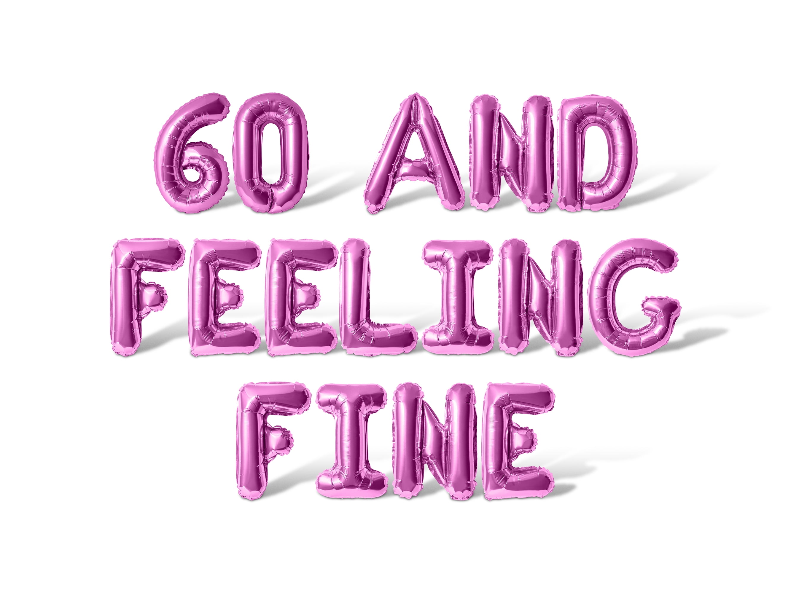 Letter Balloons - 60 AND FEELING FINE 16" Inch Alphabet Letters Foil ...