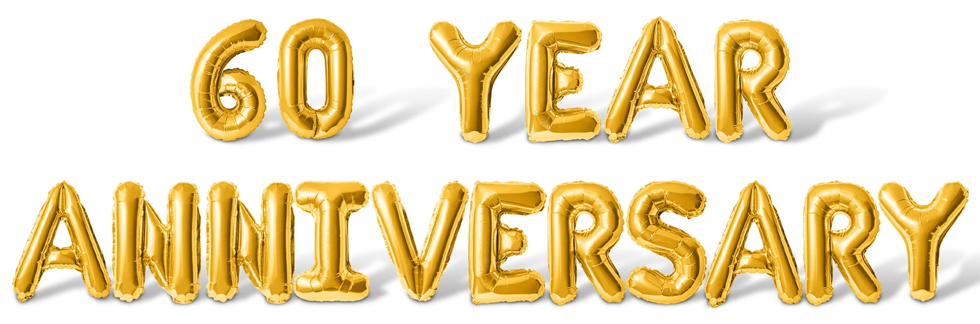 Letter Balloons - 60 YEAR ANNIVERSARY 16" Inch Alphabet Letters Foil ...