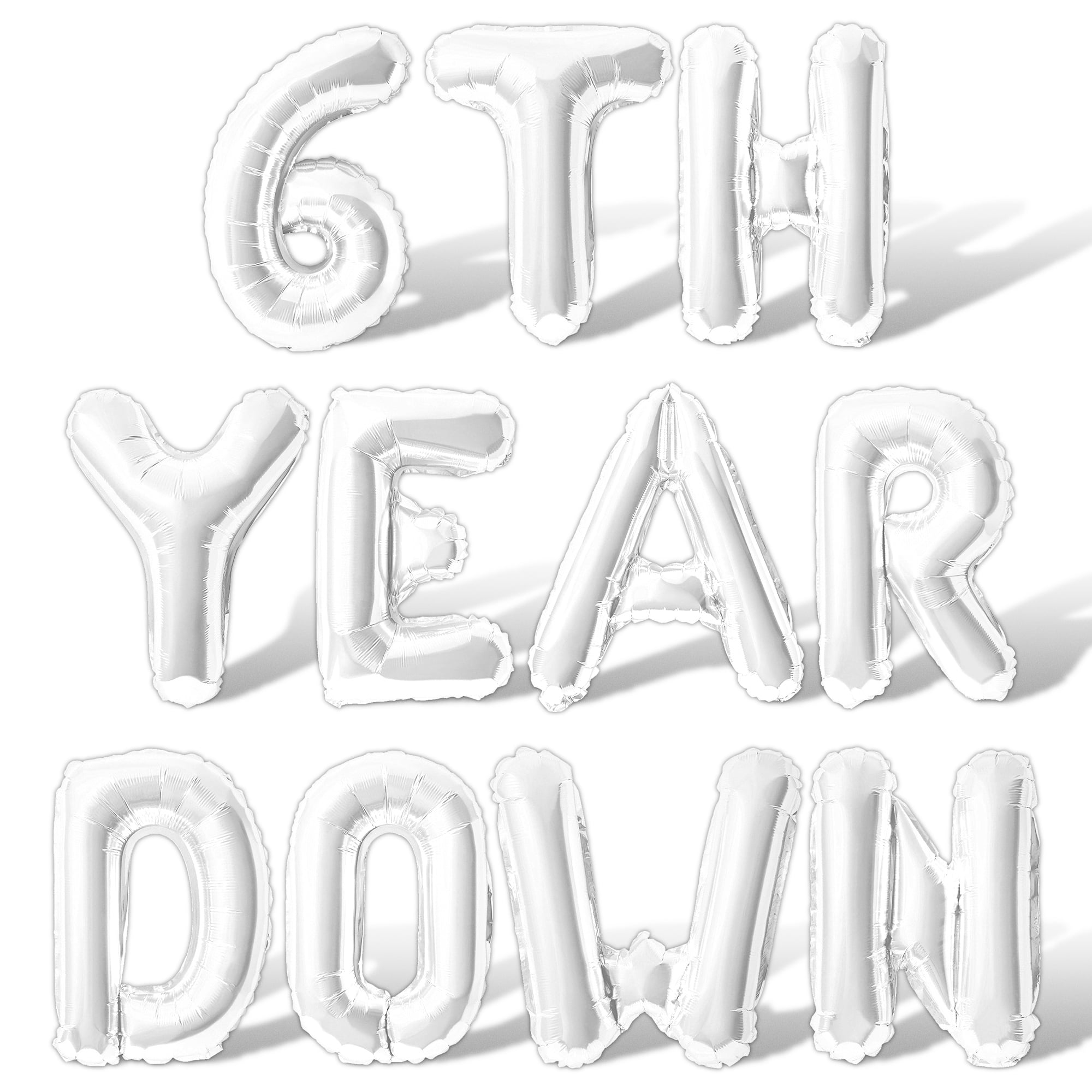 Letter Balloons - 6TH YEAR DOWN 16" Inch Alphabet Letters Foil Mylar ...