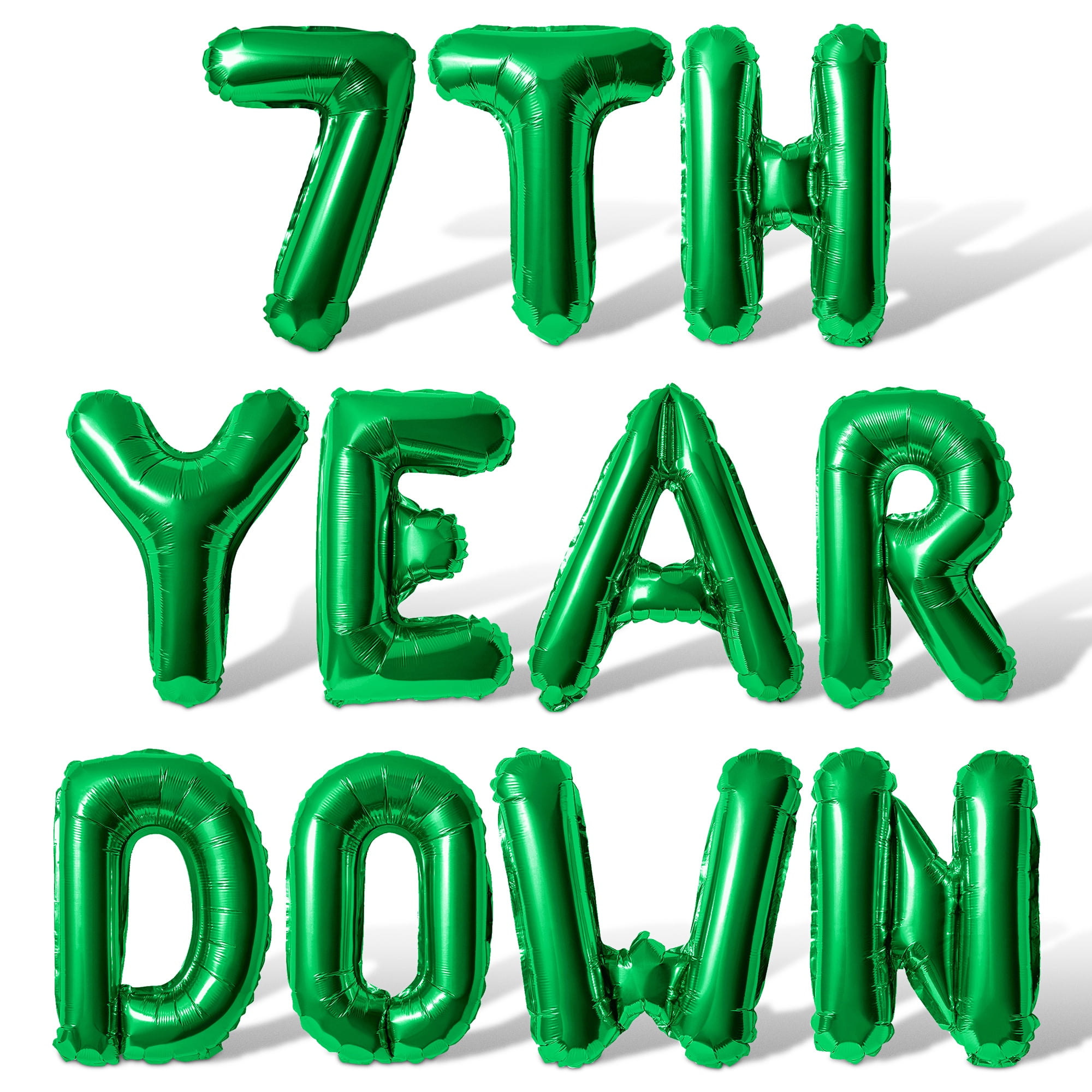 Letter Balloons - 7TH YEAR DOWN 16" Inch Alphabet Letters Foil Mylar ...
