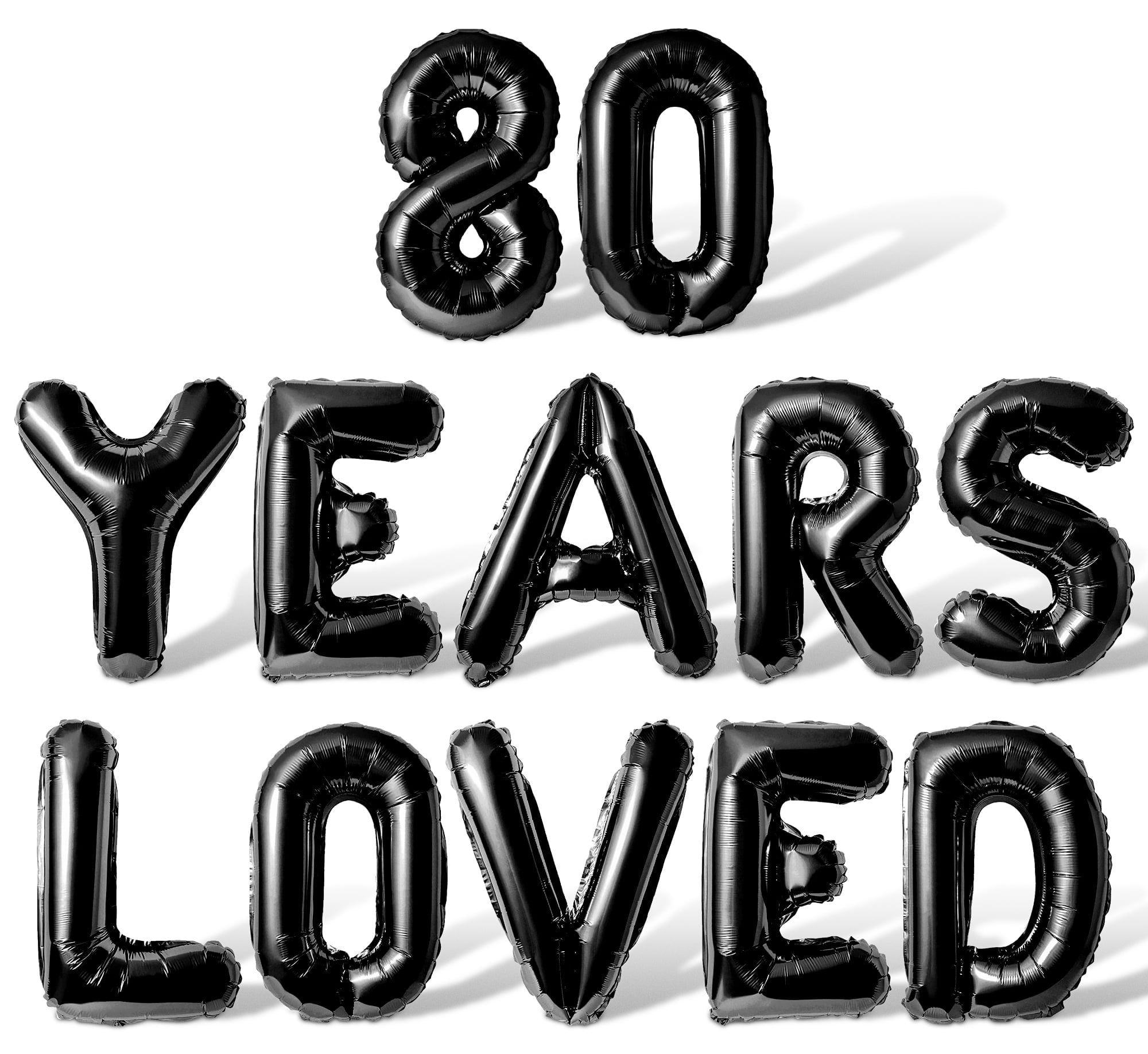 Letter Balloons - 80 YEARS LOVED 16" Inch Alphabet Letters Foil Mylar ...