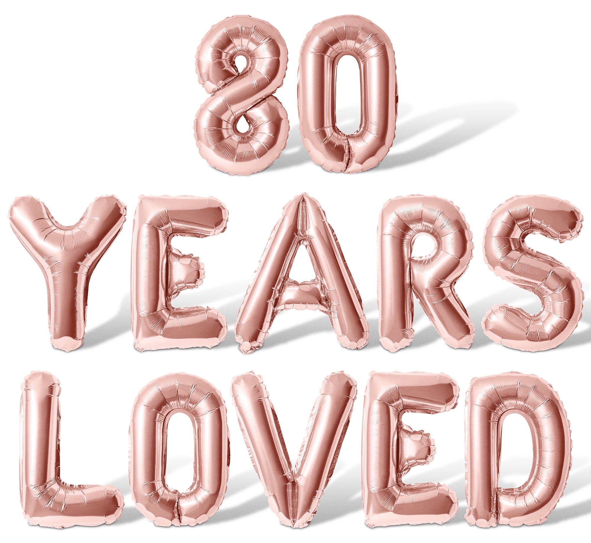 Letter Balloons - 80 YEARS LOVED 16" Inch Alphabet Letters Foil Mylar ...