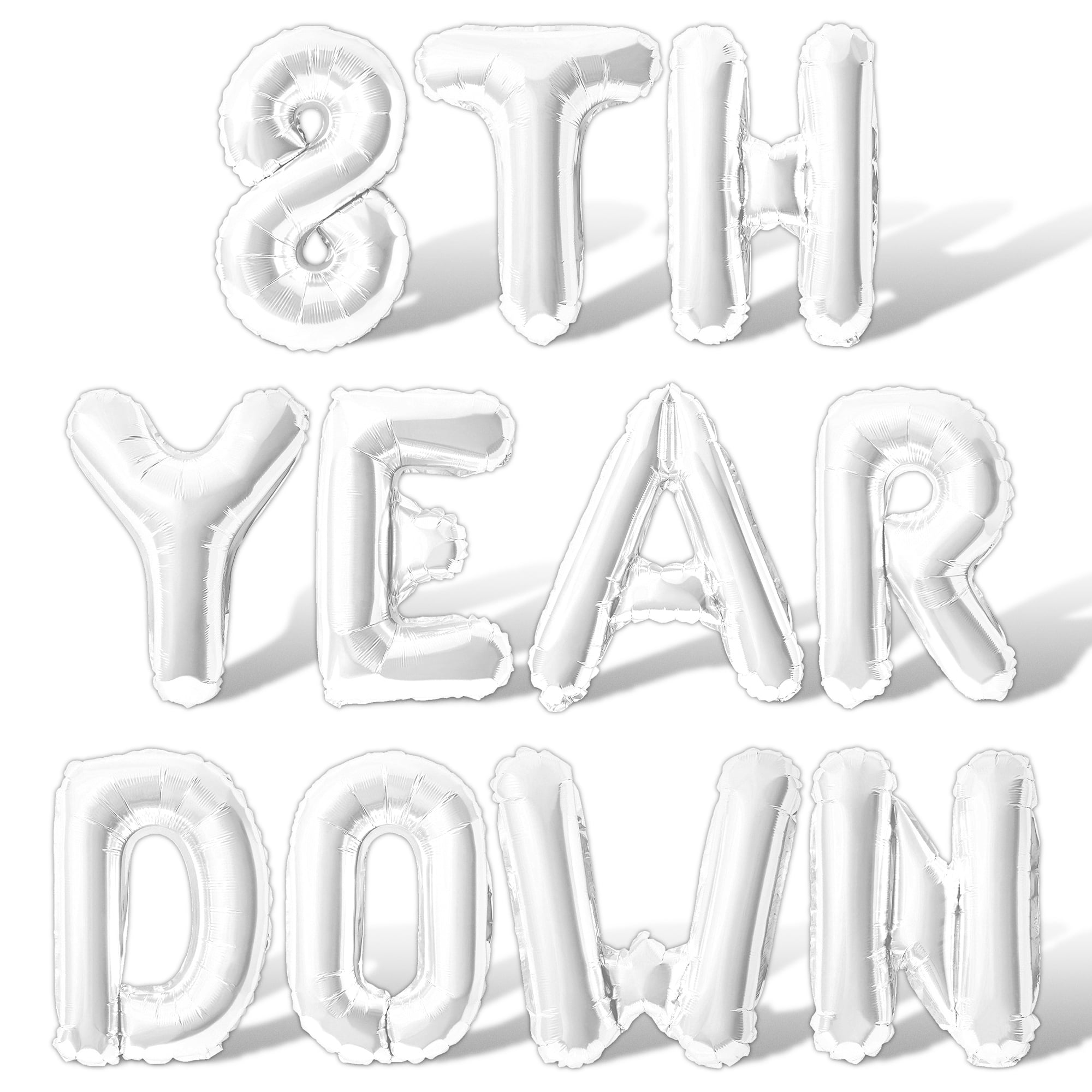 Letter Balloons - 8TH YEAR DOWN 16" Inch Alphabet Letters Foil Mylar ...
