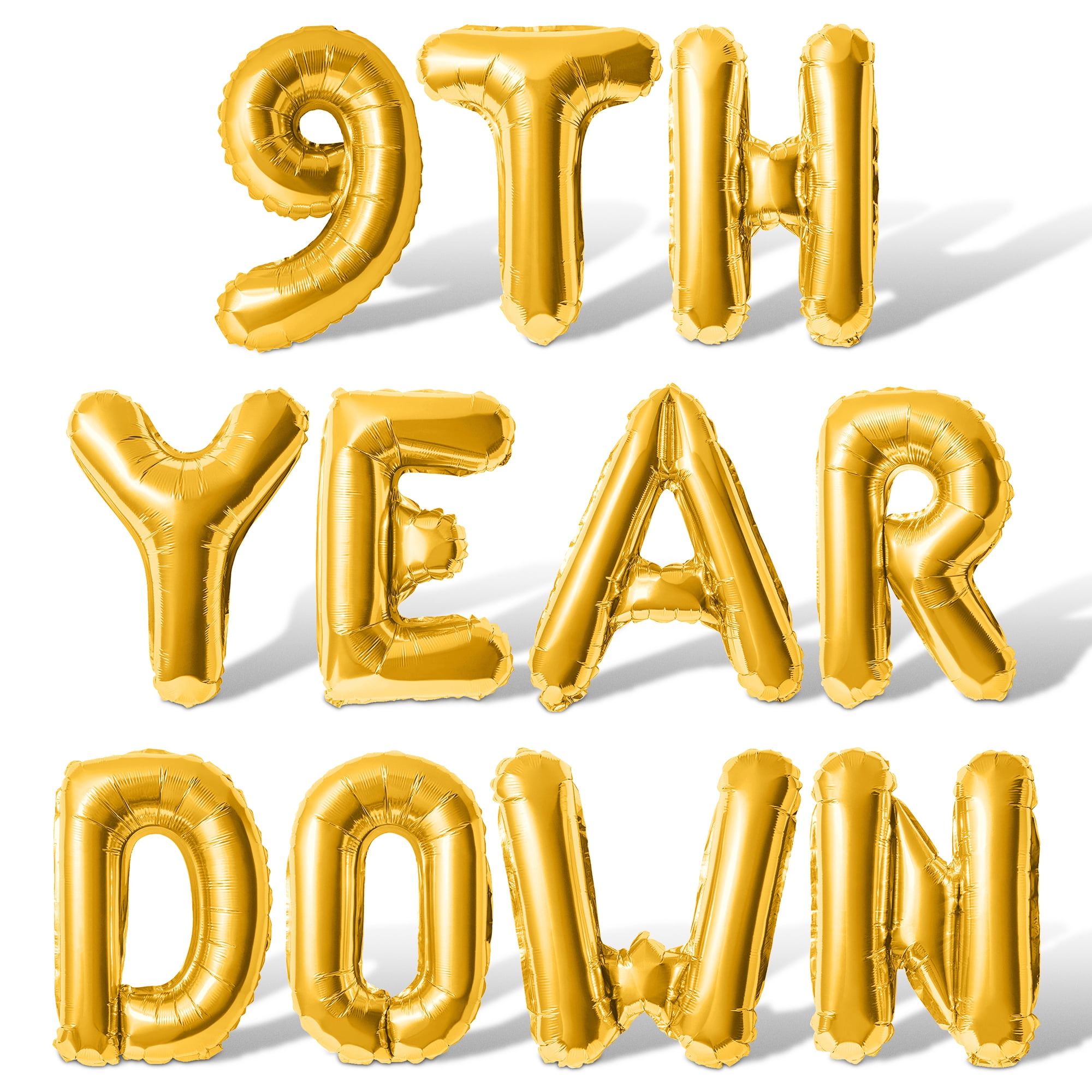 Letter Balloons - 9TH YEAR DOWN 16" Inch Alphabet Letters Foil Mylar ...