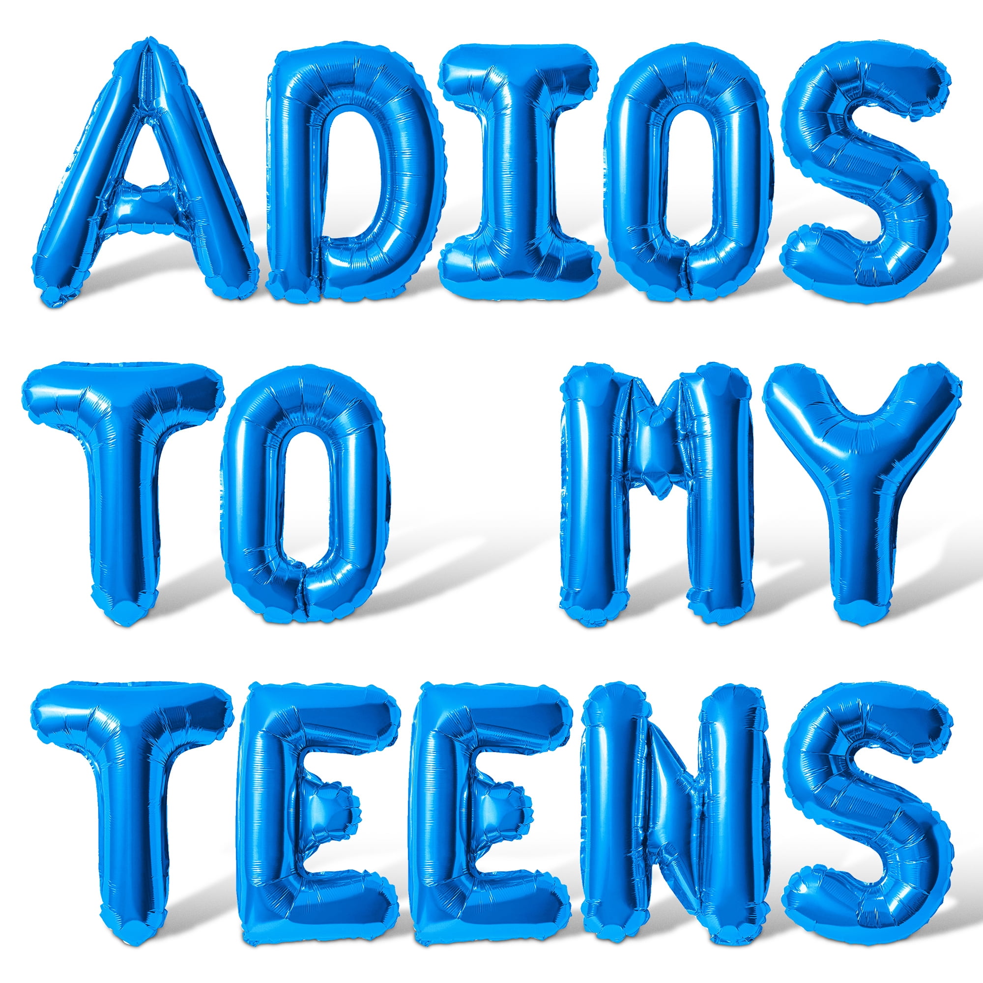 Letter Balloons - ADIOS TO MY TEENS 16" Inch Alphabet Letters Foil ...