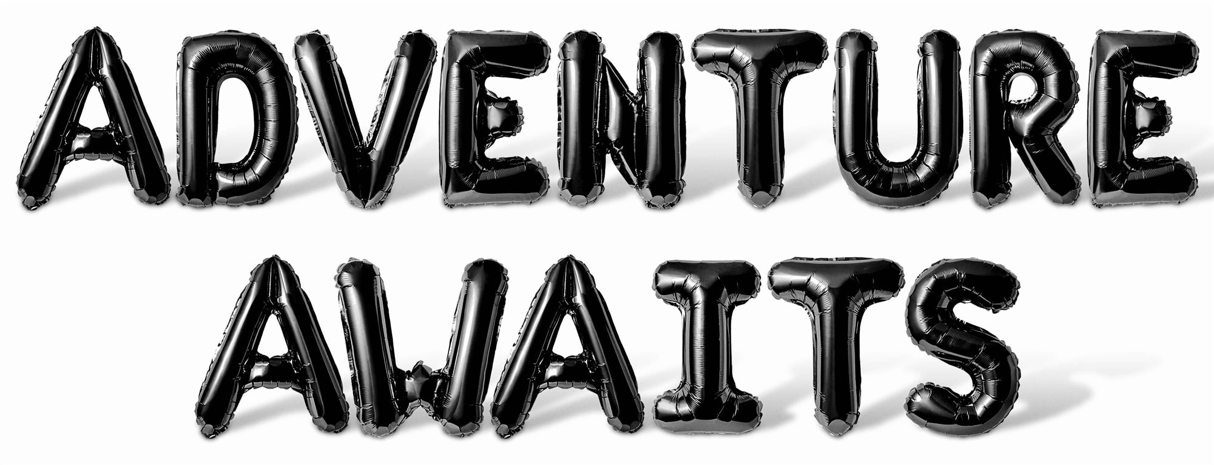 Letter Balloons - ADVENTURE AWAITS 16" Inch Alphabet Letters Foil Mylar ...