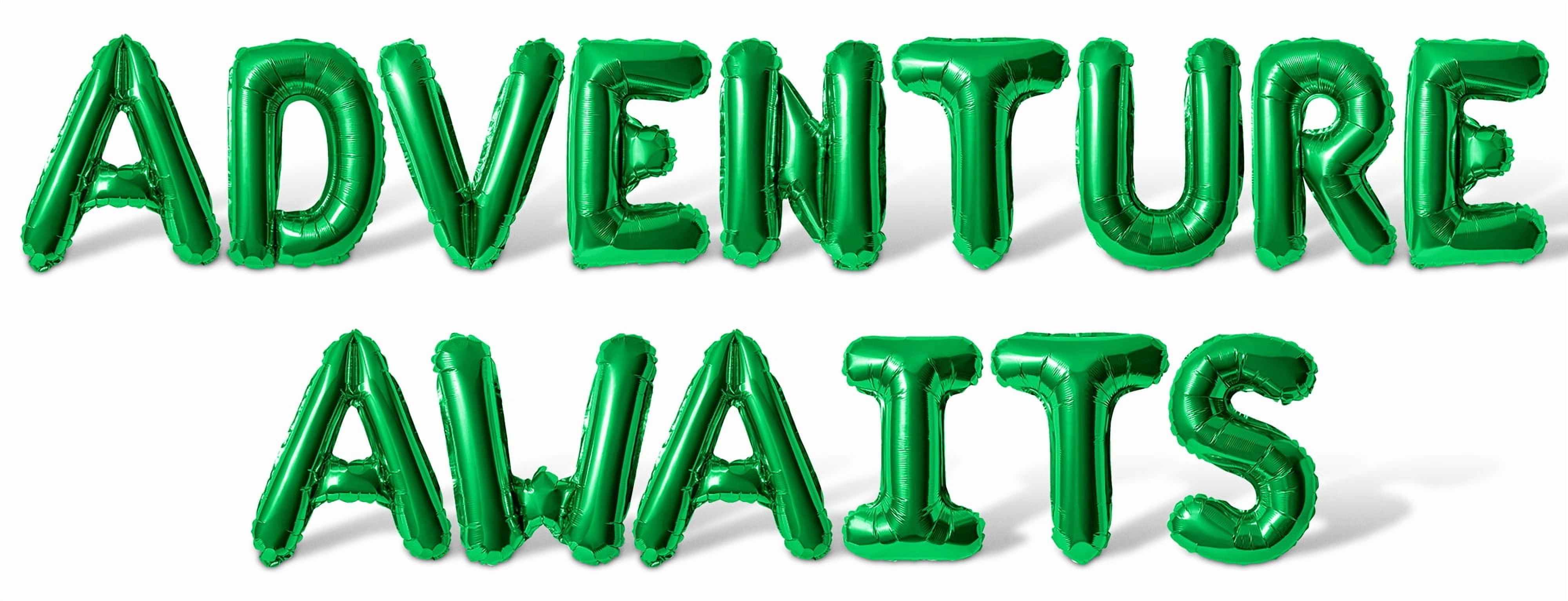 Letter Balloons - ADVENTURE AWAITS 16" Inch Alphabet Letters Foil Mylar ...