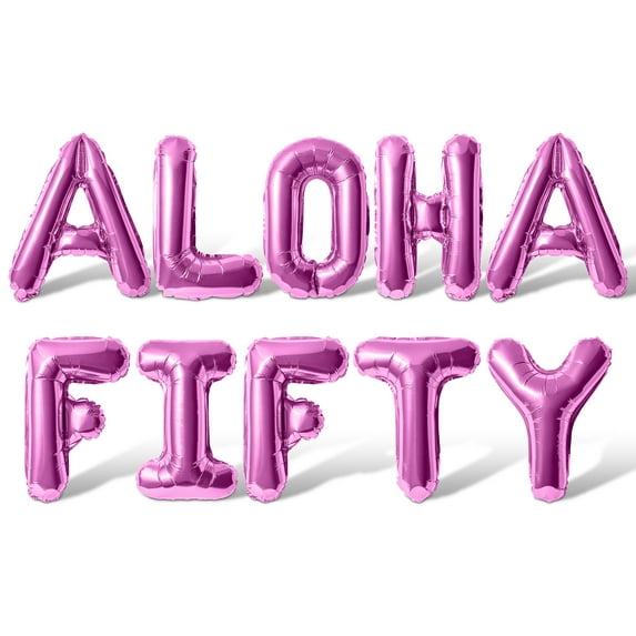 Letter Balloons - ALOHA FIFTY 16" Inch Alphabet Letters Foil Mylar ...