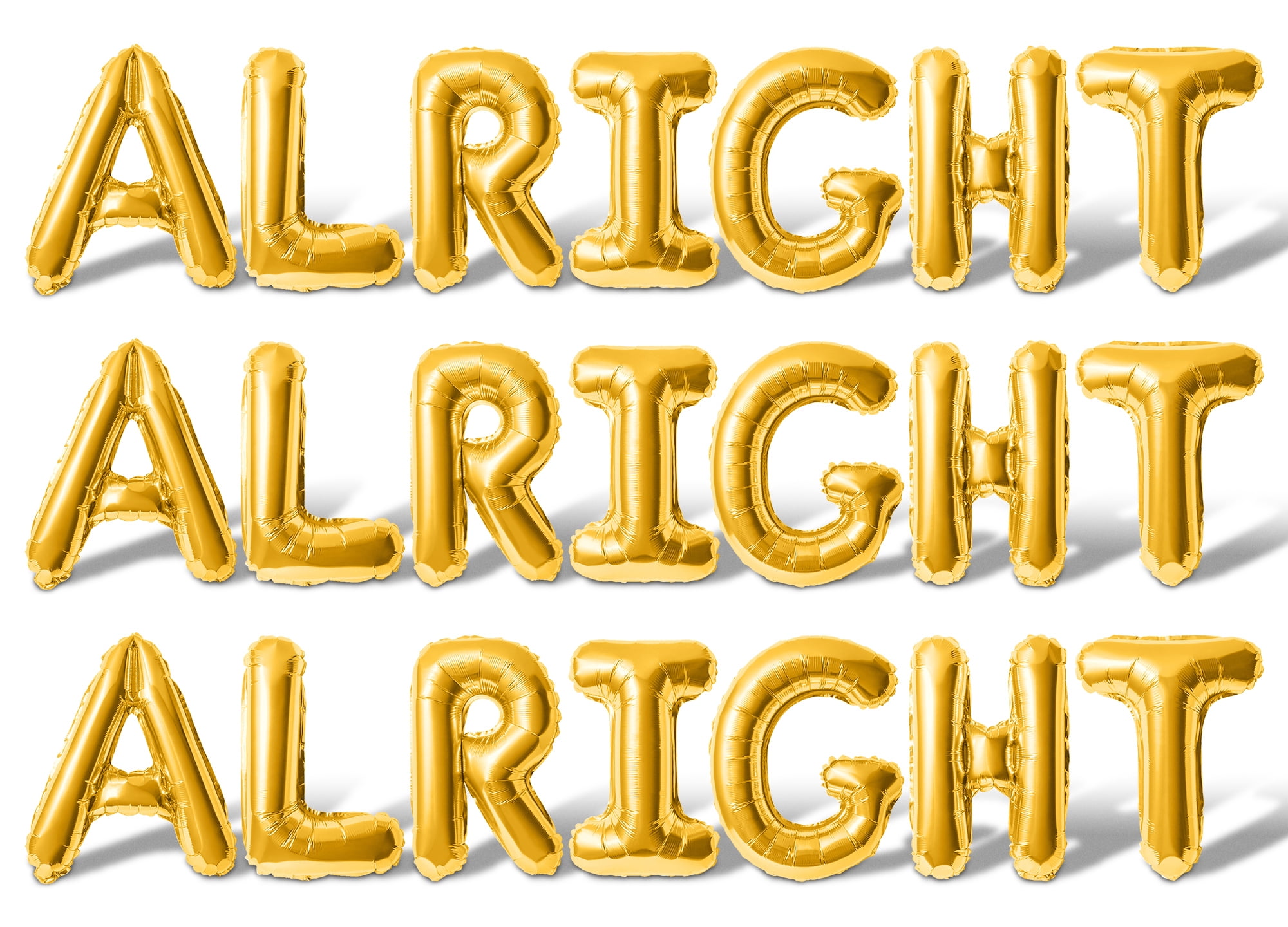 Letter Balloons - ALRIGHT ALRIGHT ALRIGHT 16" Inch Alphabet Letters ...