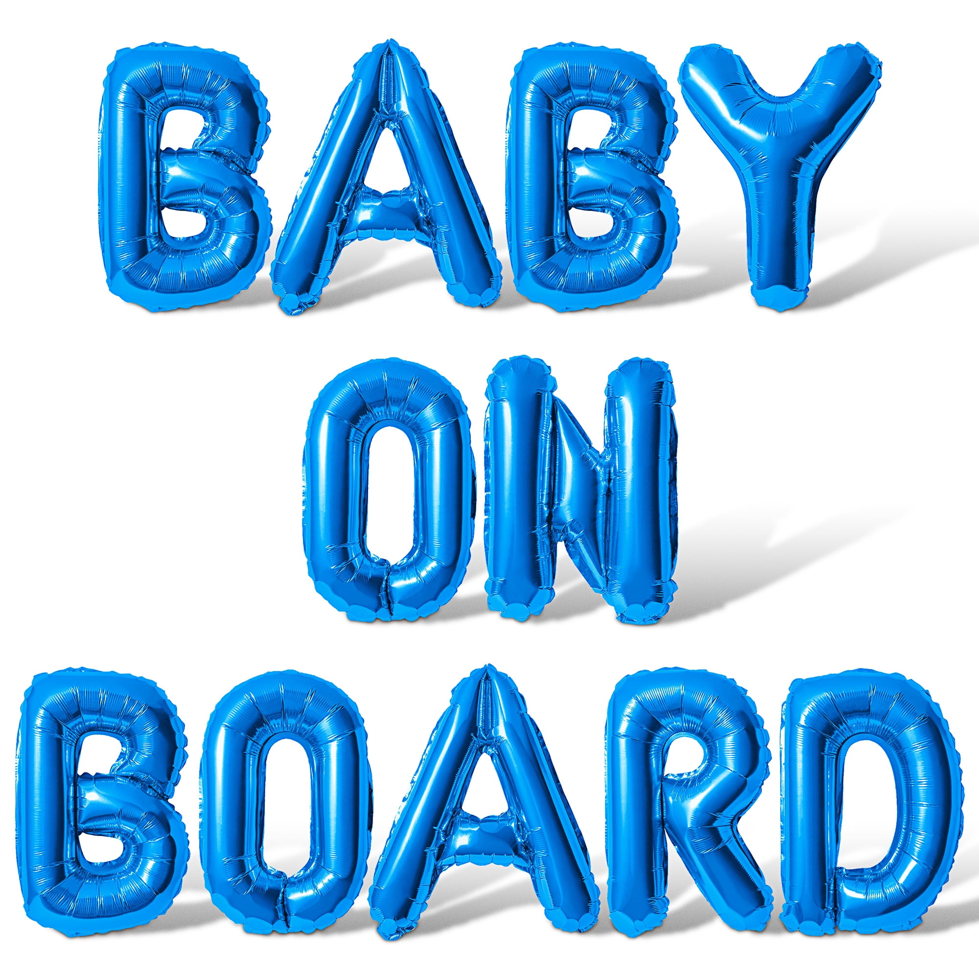 Letter Balloons - BABY ON BOARD 16" Inch Alphabet Letters Foil Mylar ...