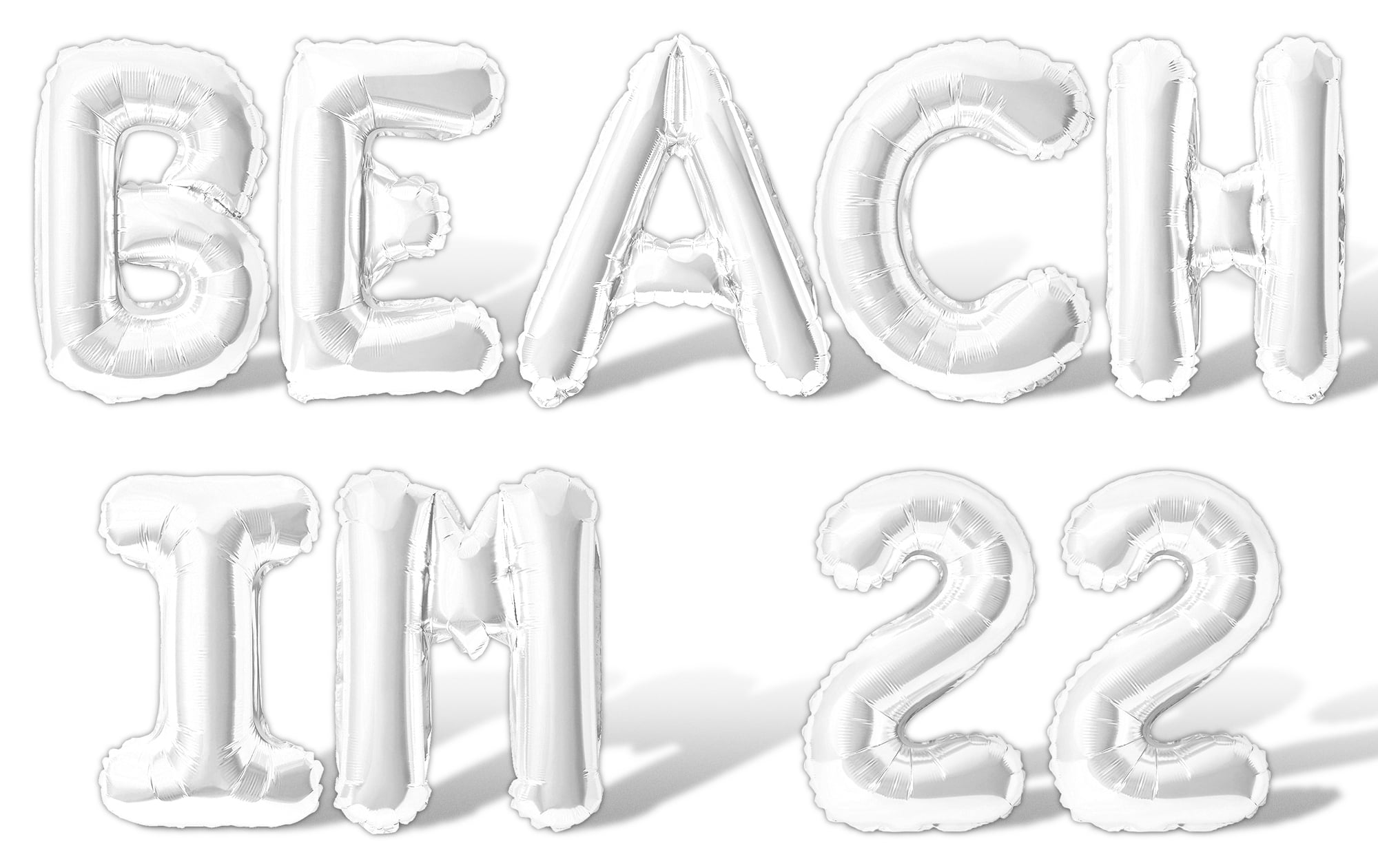 Letter Balloons - BEACH IM 22 16" Inch Alphabet Letters Foil Mylar ...