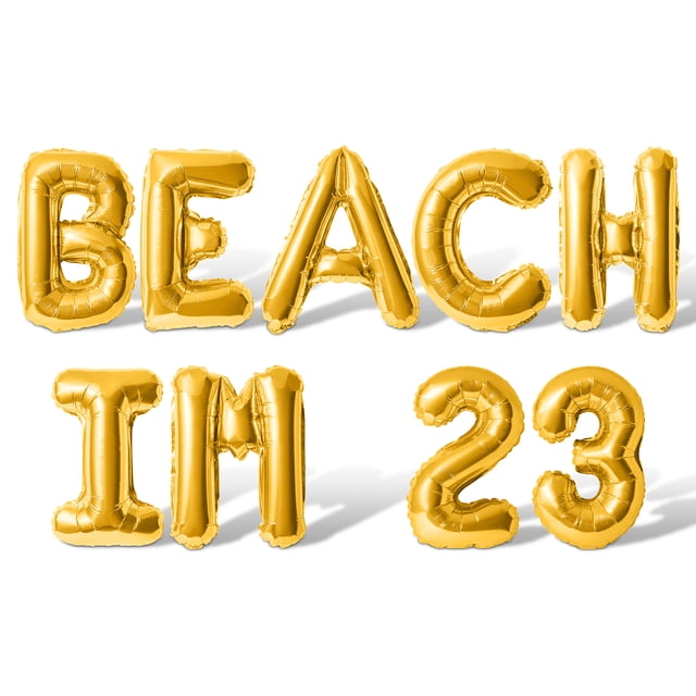 Letter Balloons - BEACH IM 23 16" Inch Alphabet Letters Foil Mylar ...