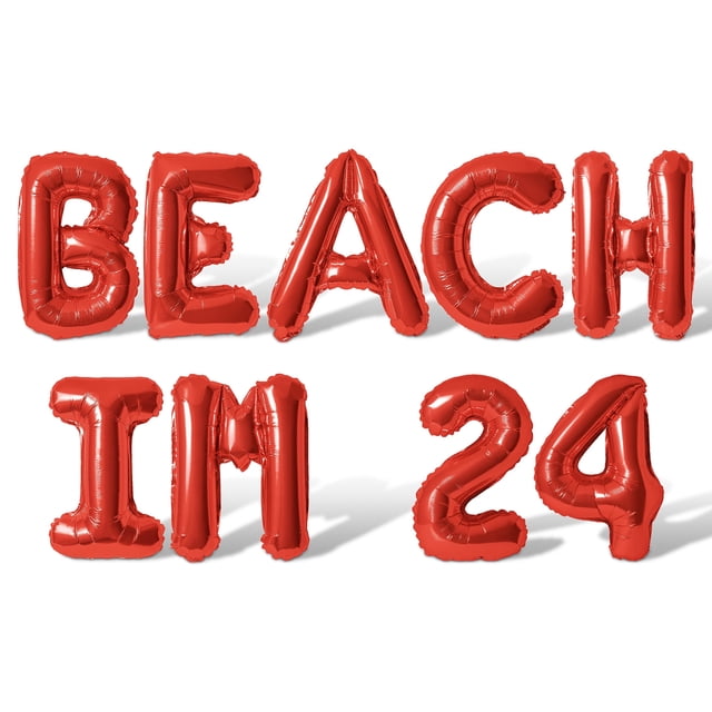 Letter Balloons - BEACH IM 24 16" Inch Alphabet Letters Foil Mylar ...