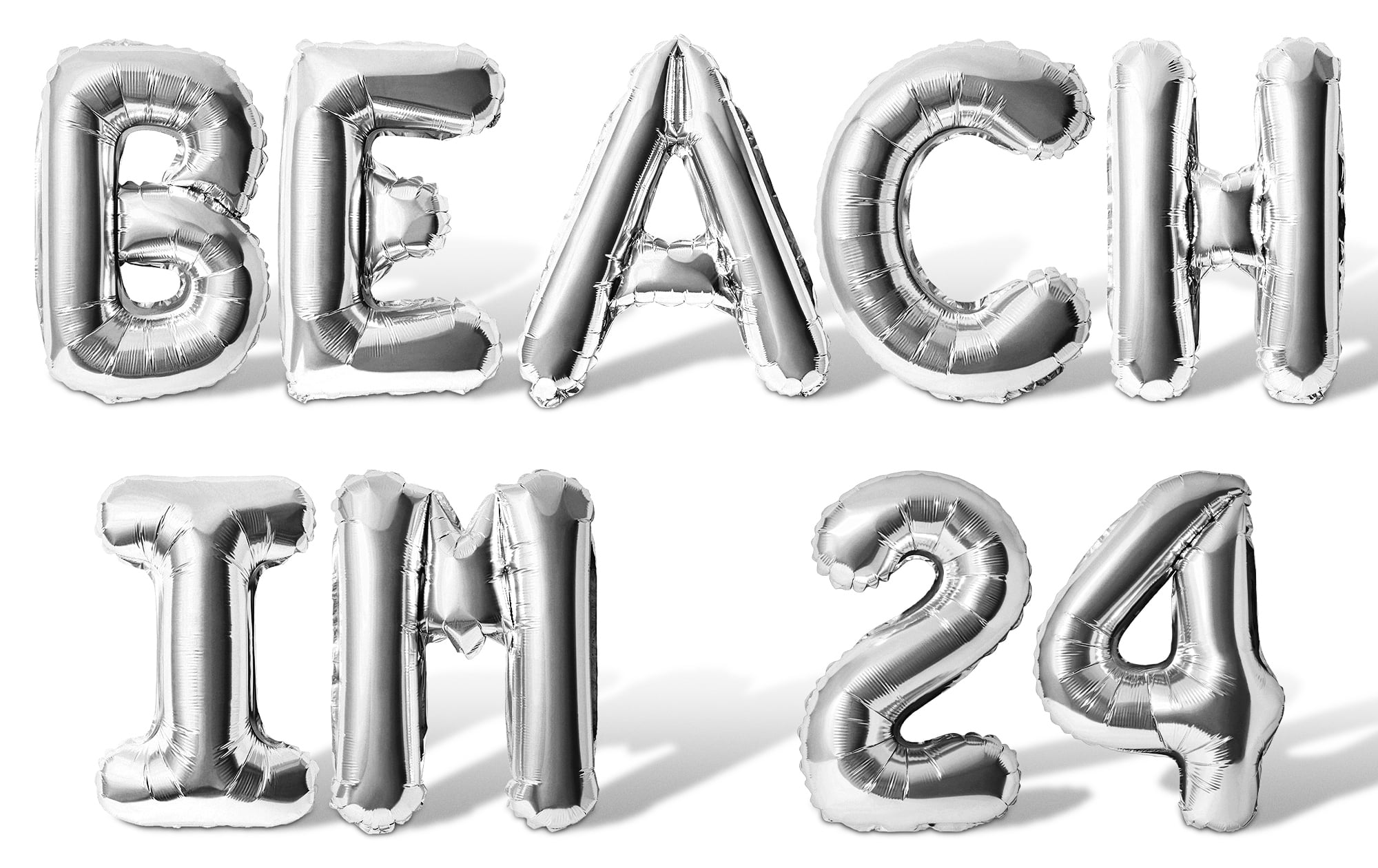 Letter Balloons - BEACH IM 24 16" Inch Alphabet Letters Foil Mylar ...