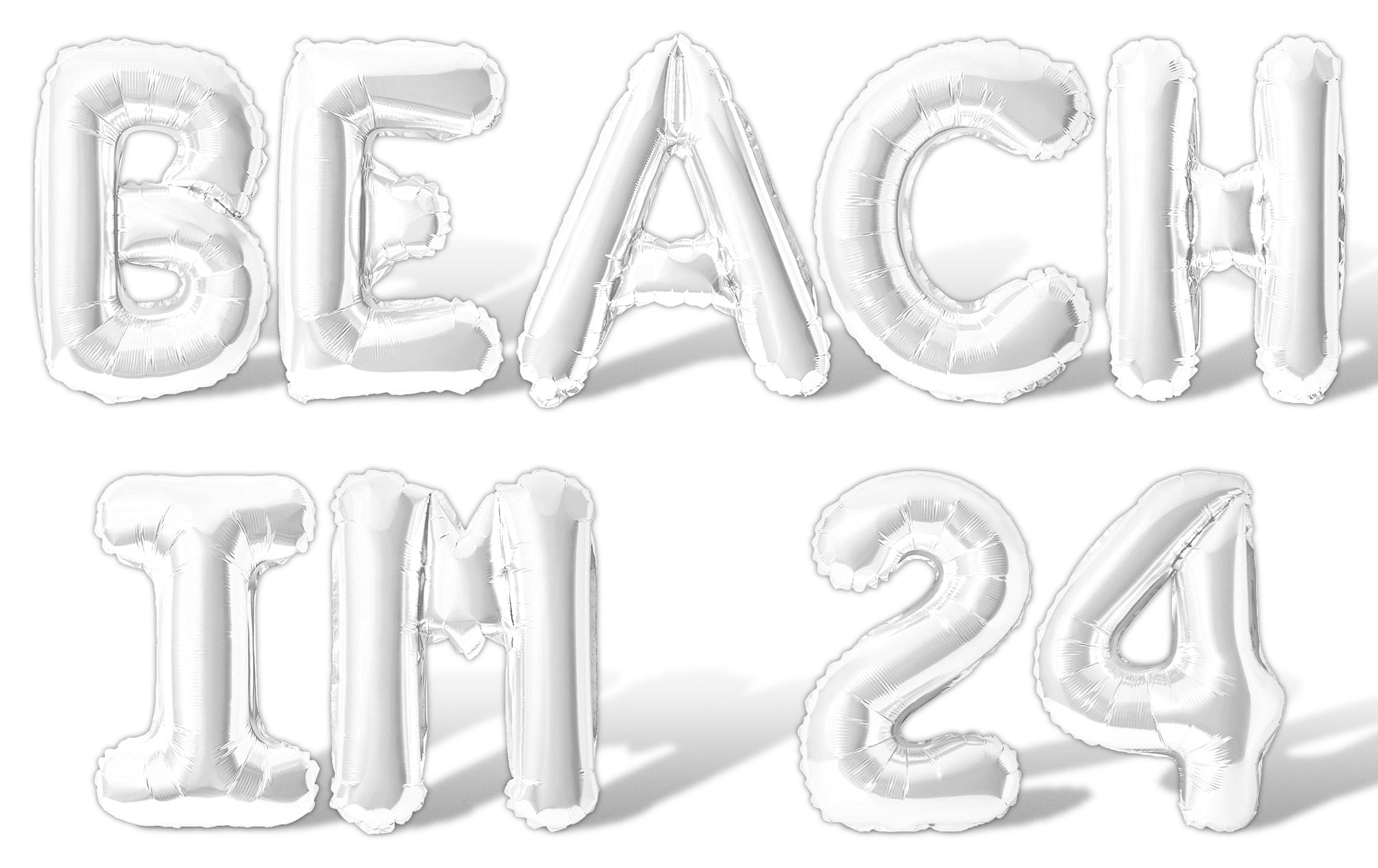 Letter Balloons - BEACH IM 24 16" Inch Alphabet Letters Foil Mylar ...