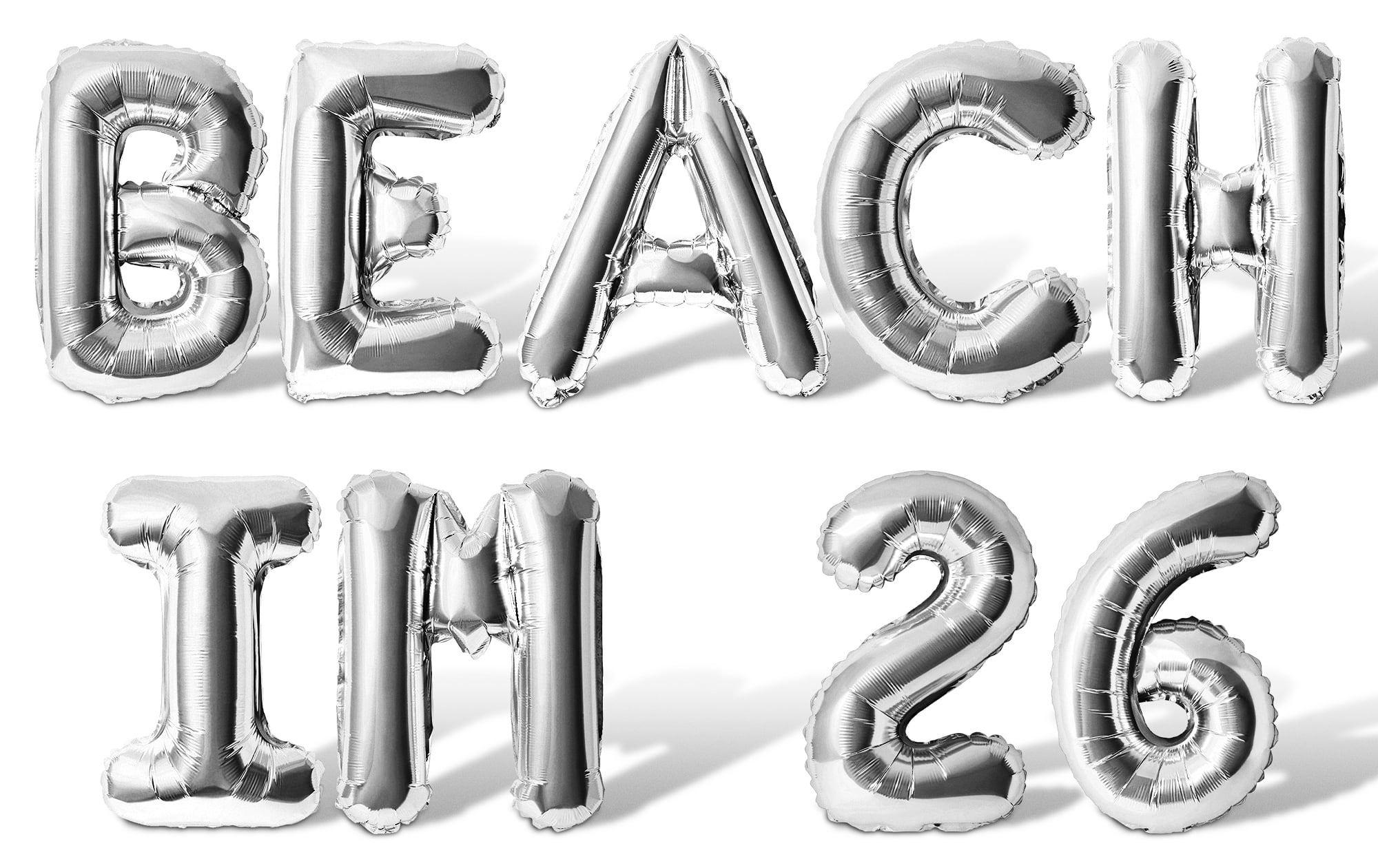 Letter Balloons - BEACH IM 26 16" Inch Alphabet Letters Foil Mylar ...