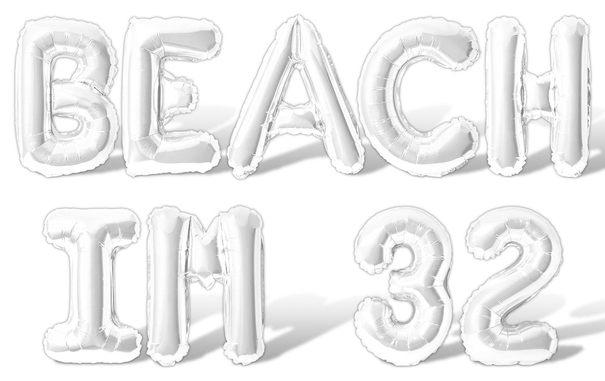 Letter Balloons - BEACH IM 32 16" Inch Alphabet Letters Foil Mylar ...