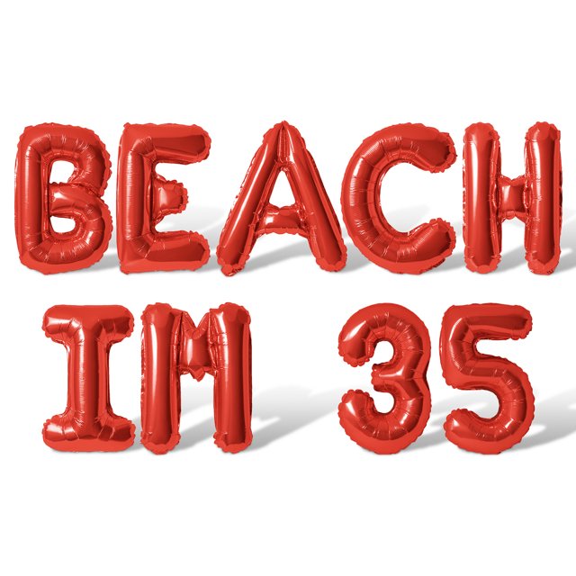 Letter Balloons - BEACH IM 35 16" Inch Alphabet Letters Foil Mylar ...