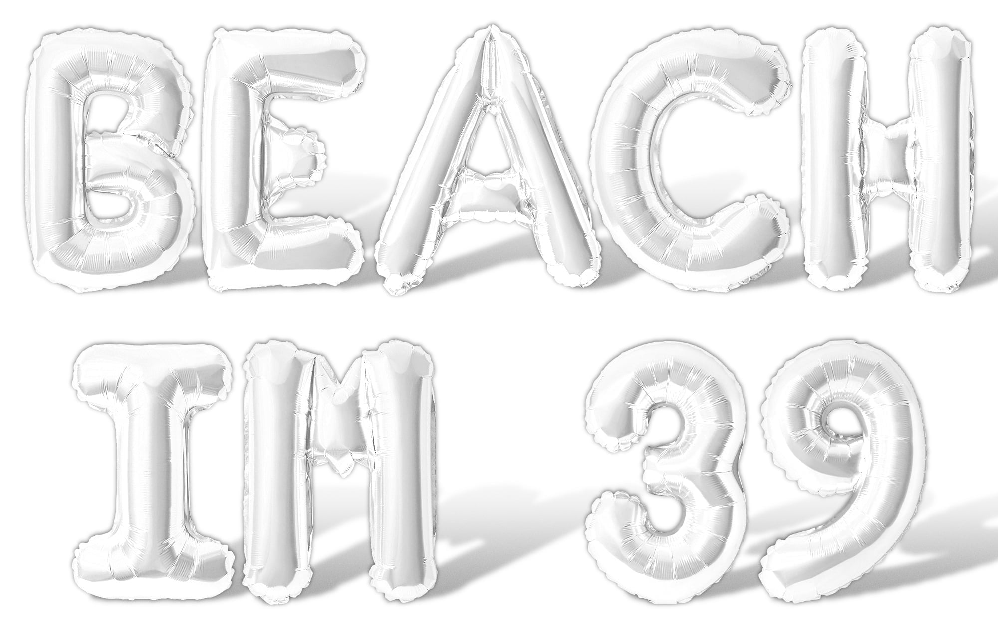 Letter Balloons - BEACH IM 39 16" Inch Alphabet Letters Foil Mylar ...