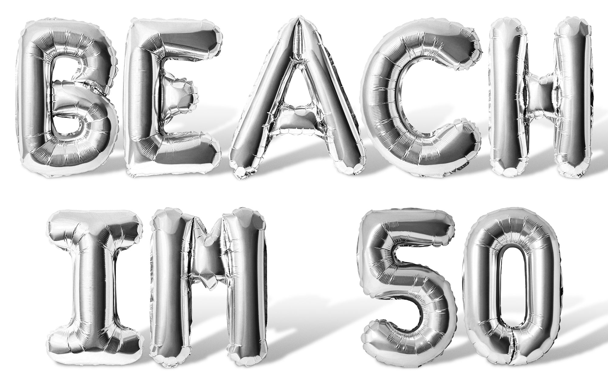 Letter Balloons - BEACH IM 50 16" Inch Alphabet Letters Foil Mylar ...