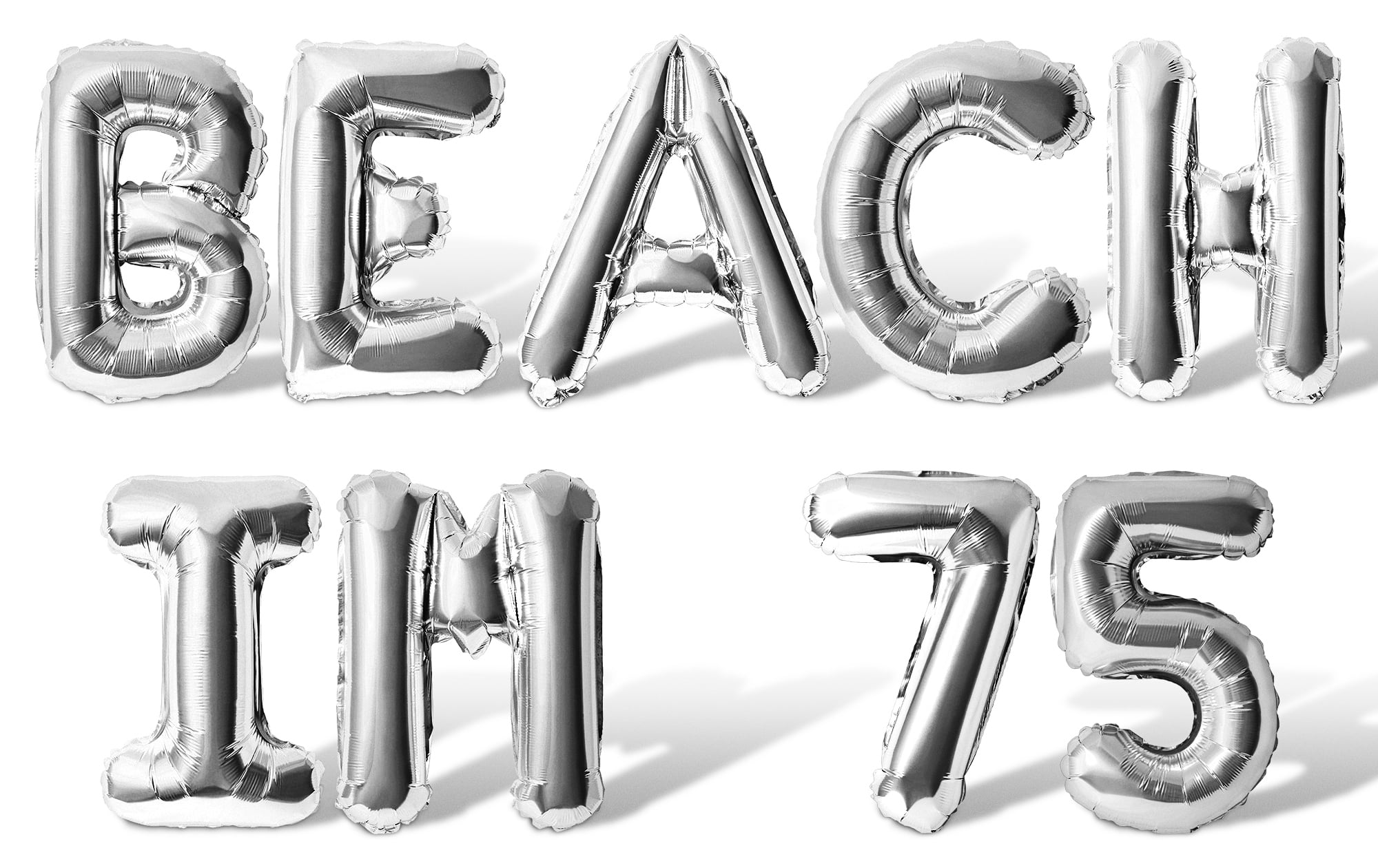 Letter Balloons - BEACH IM 75 16" Inch Alphabet Letters Foil Mylar ...