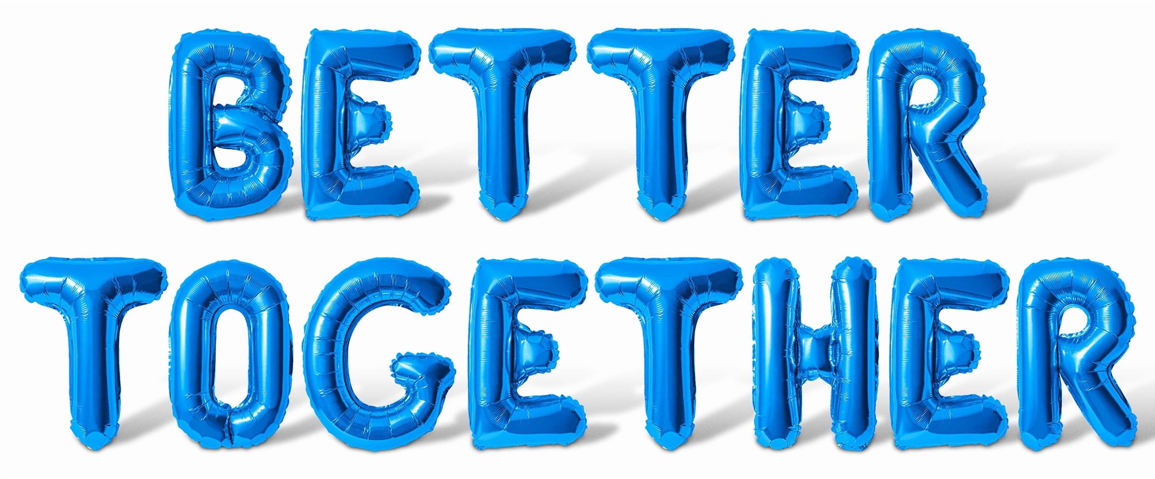 Letter Balloons - BETTER TOGETHER 16" Inch Alphabet Letters Foil Mylar ...