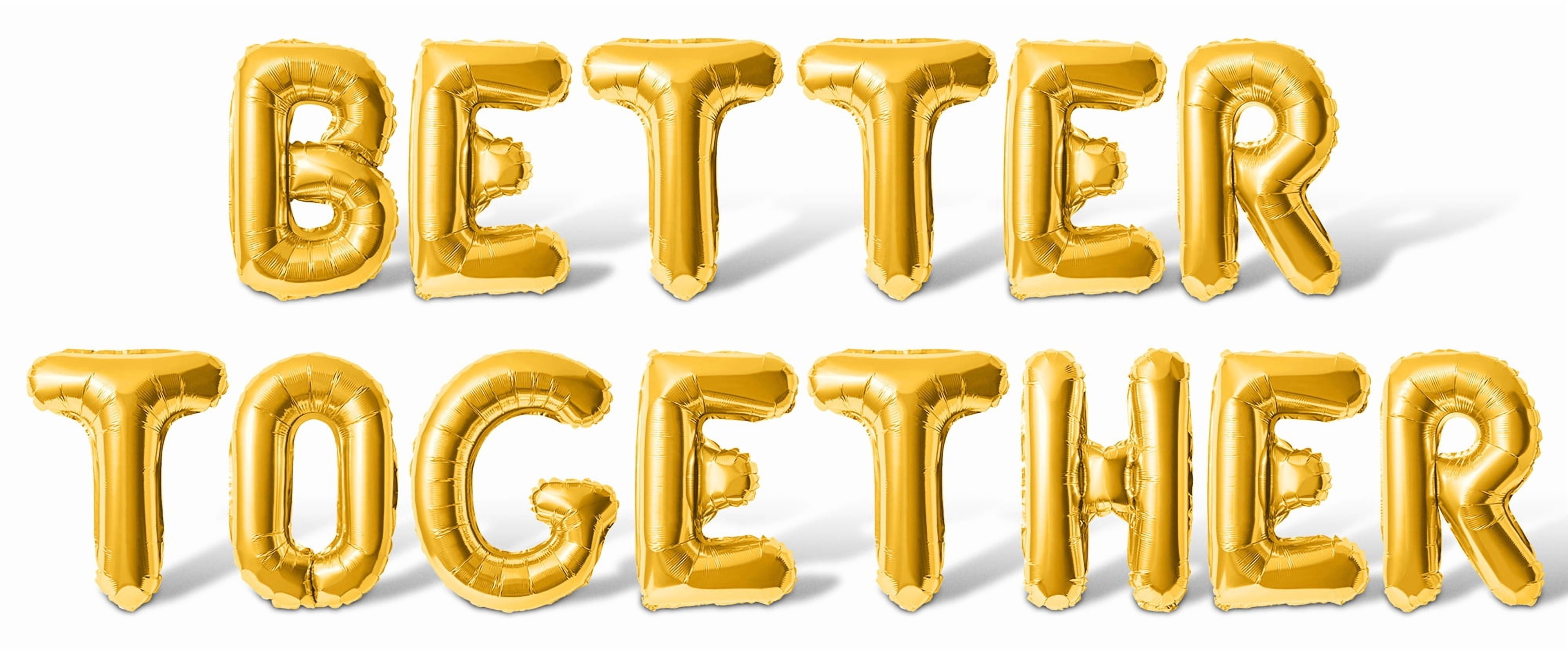 Letter Balloons - BETTER TOGETHER 16" Inch Alphabet Letters Foil Mylar ...