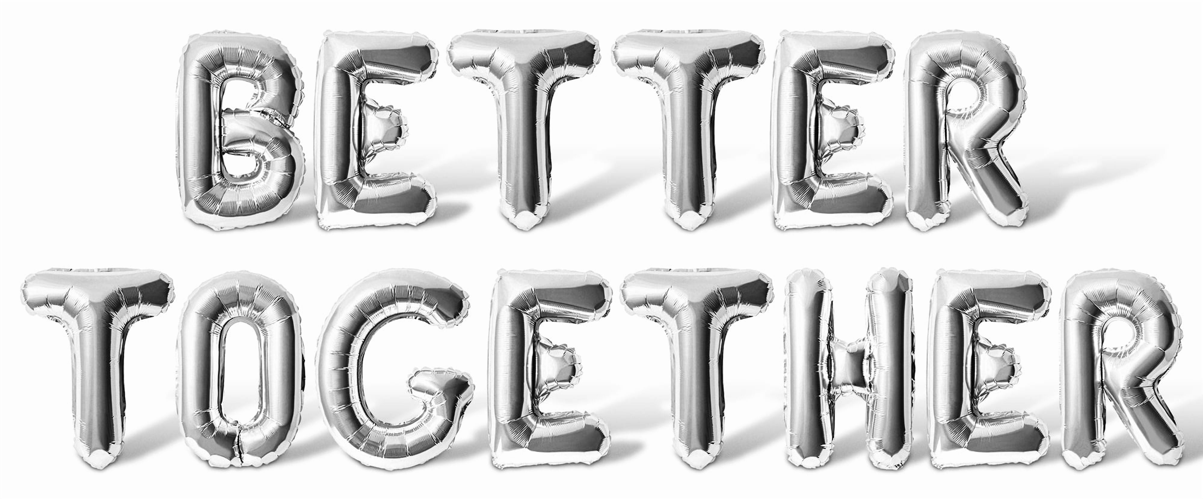 Letter Balloons - BETTER TOGETHER 16" Inch Alphabet Letters Foil Mylar ...